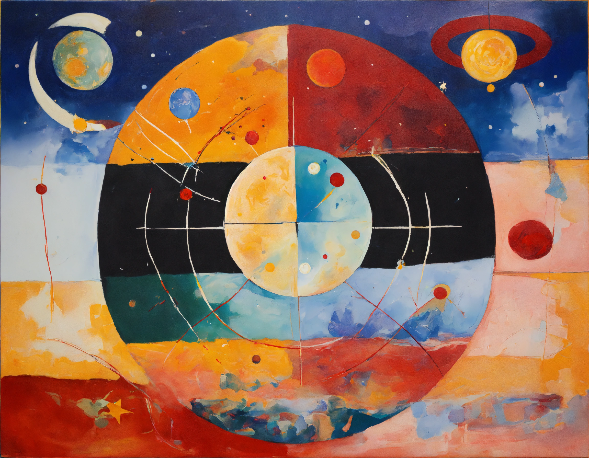 Lexica - A neo expressionist painting for Pluto square Sun, Mercury ...