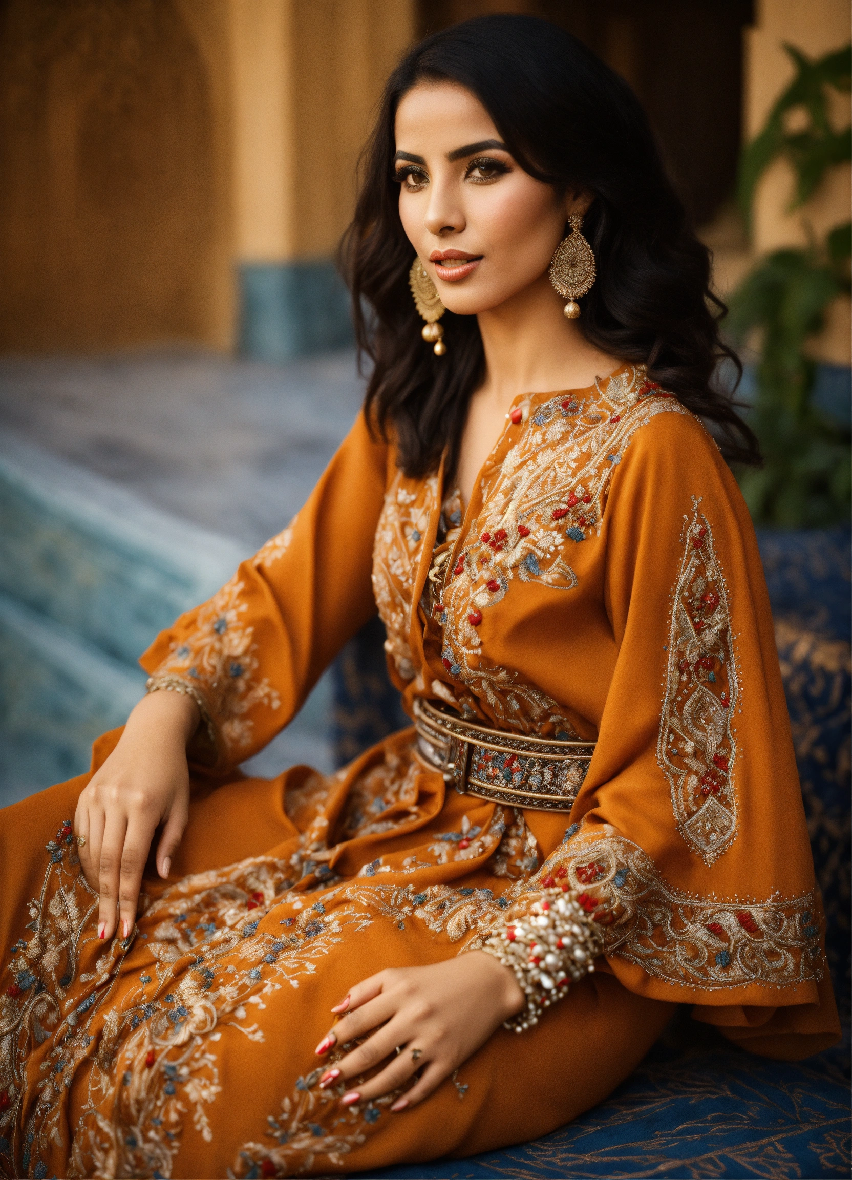 Lexica - Beautiful morrocan women wearing traditional morrocan kaftan ...