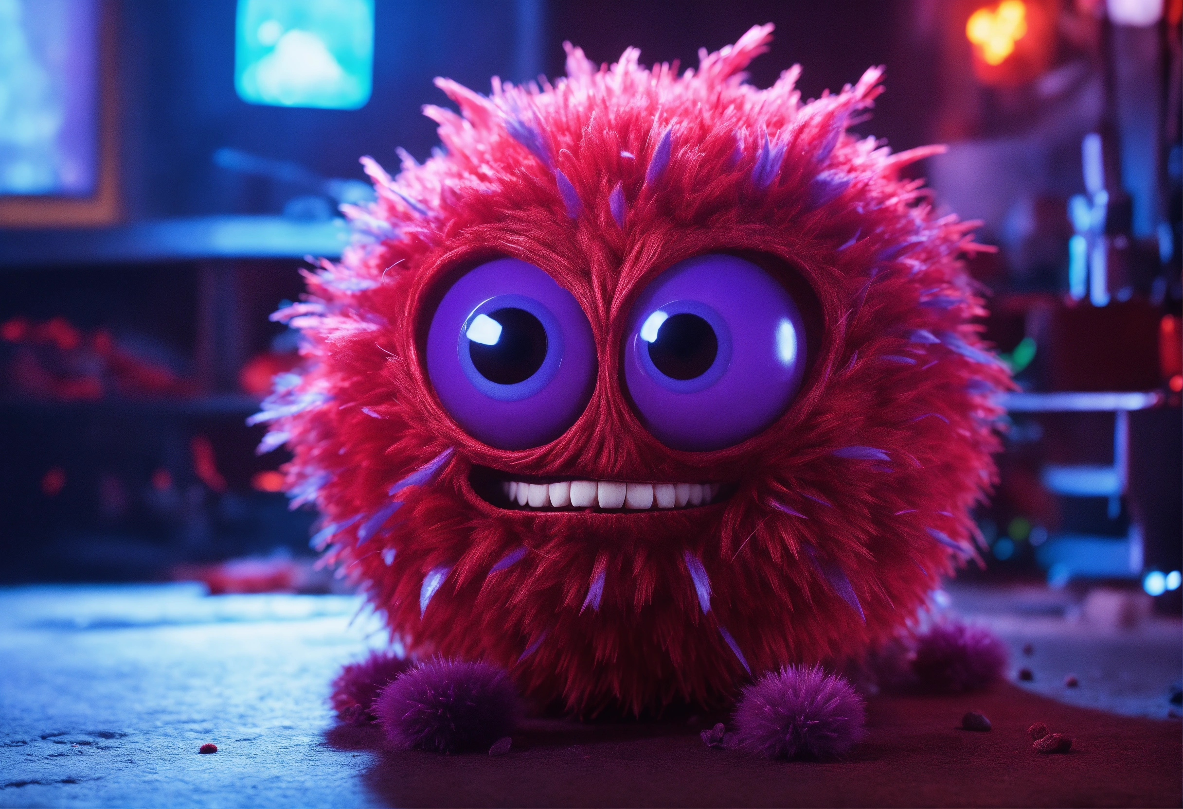 Lexica - CGI! scary looking red germ monster character. Highly detailed ...