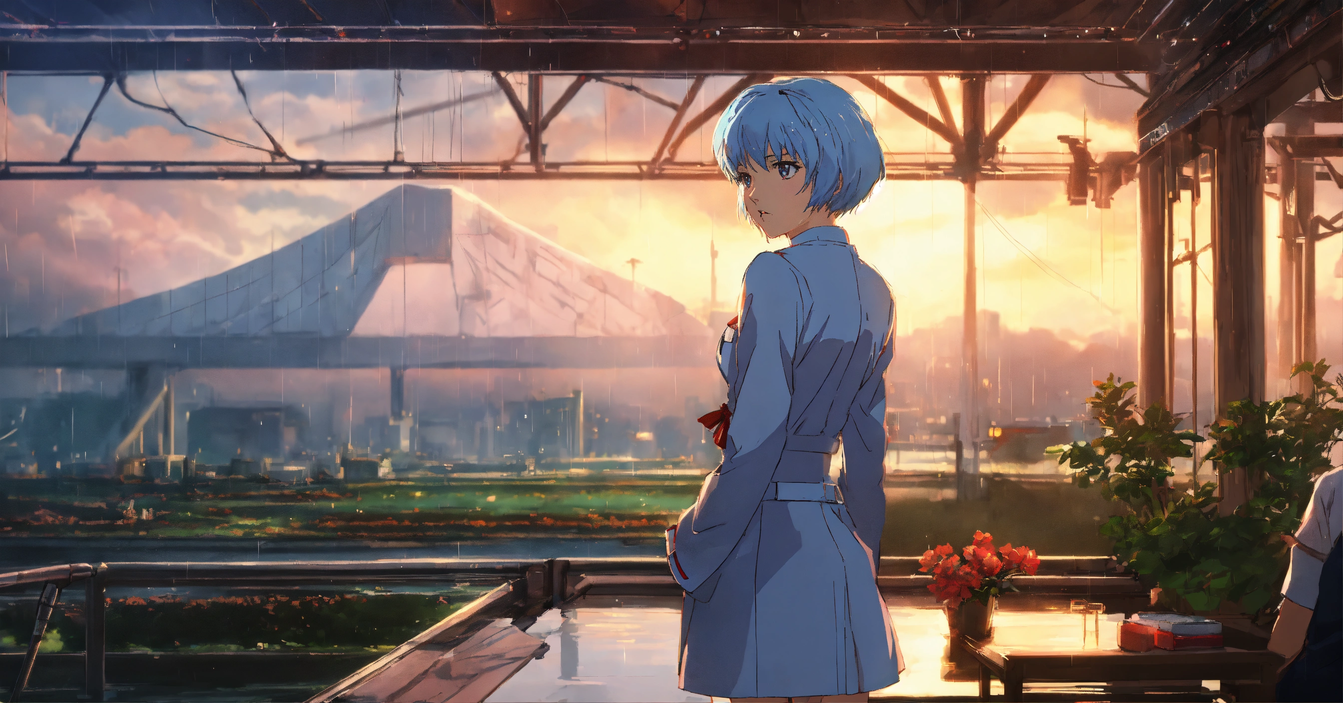 Lexica - Anime art of Rei Ayanami from GUNDAM, detailed scene, stunning ...
