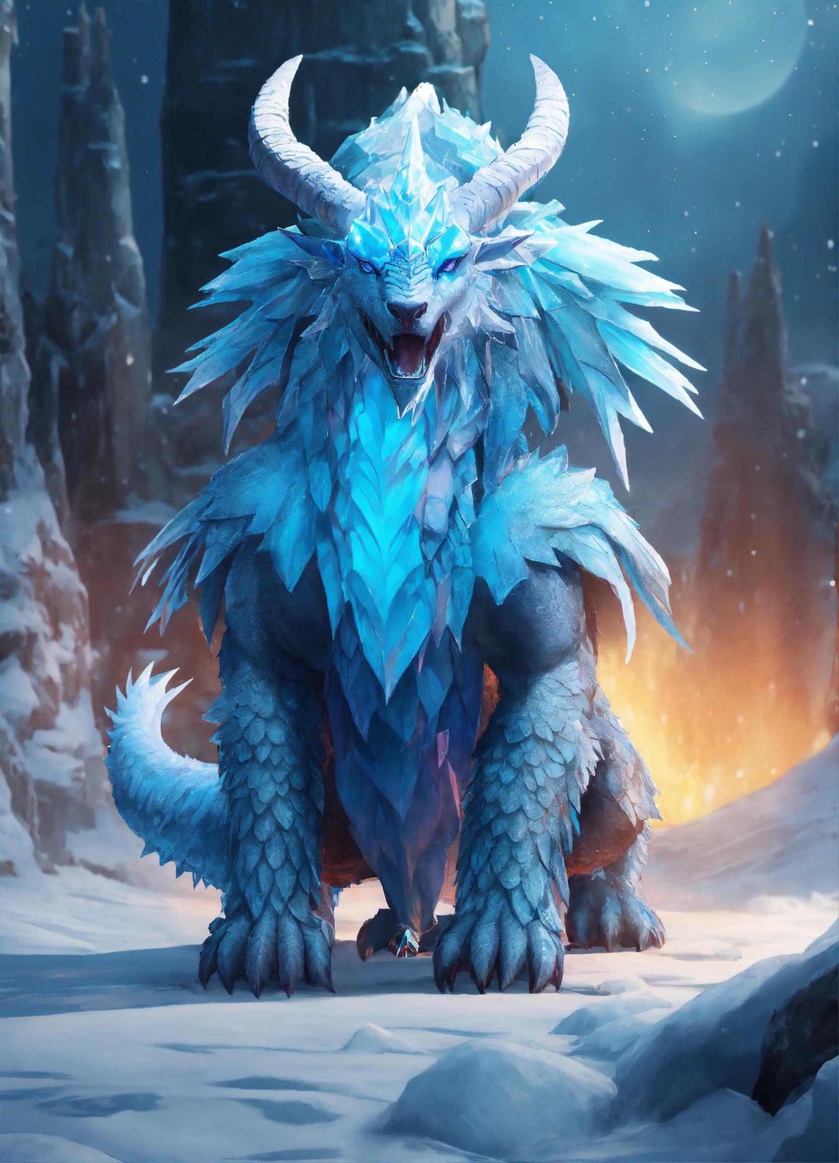 Lexica - Dungeons and dragons style, ice mythical creature, 8k, Unity