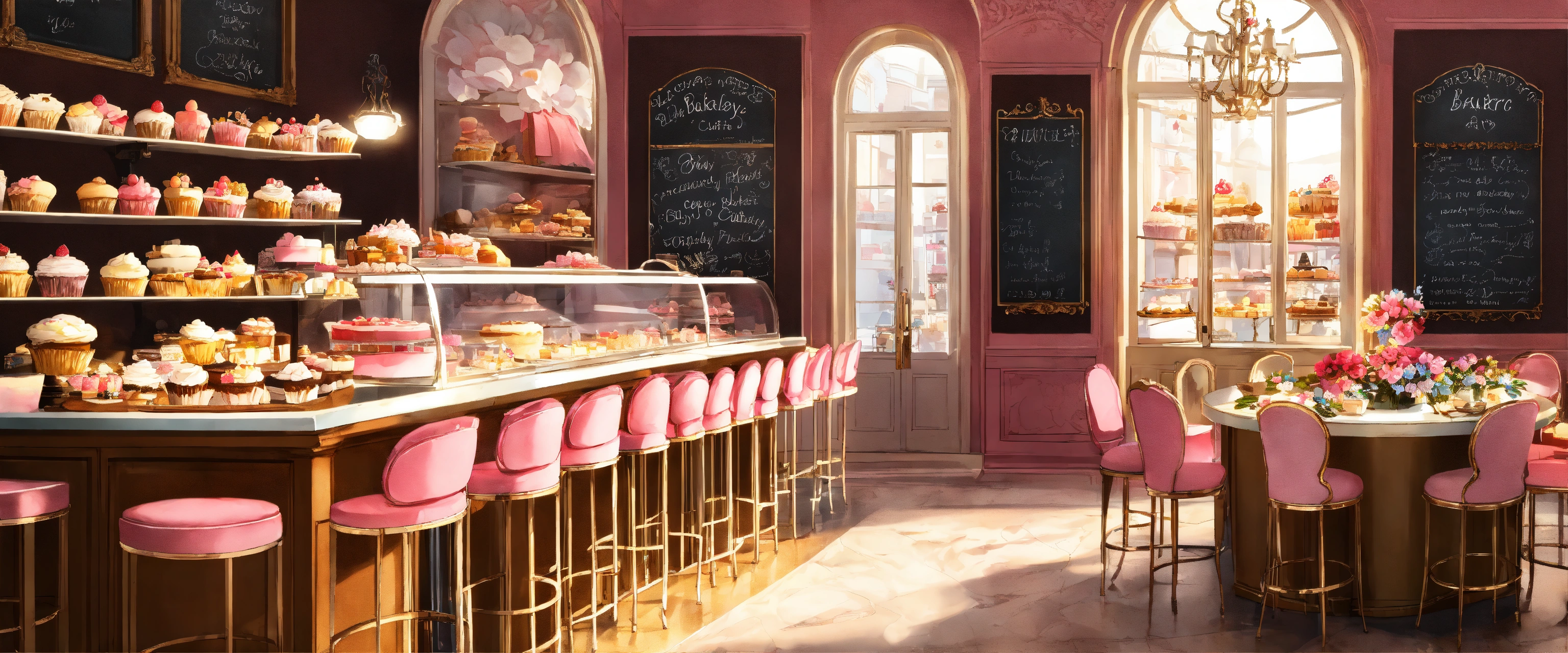 Lexica - Concept art of beautiful bakery, girly, cute, indoors ...