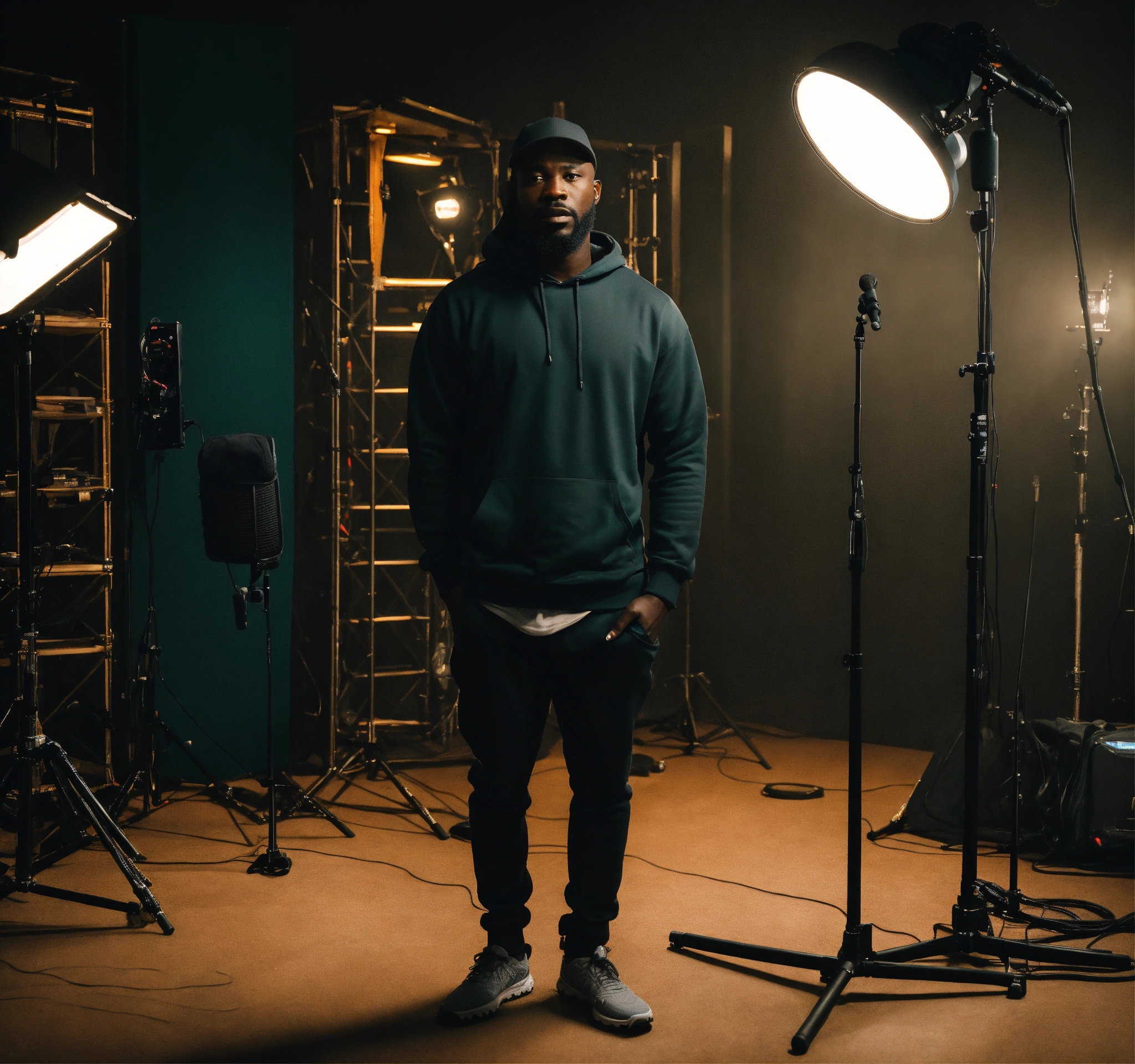 Lexica - Full body frame wide angle shot of a Igbo Nigerian, bald dark ...