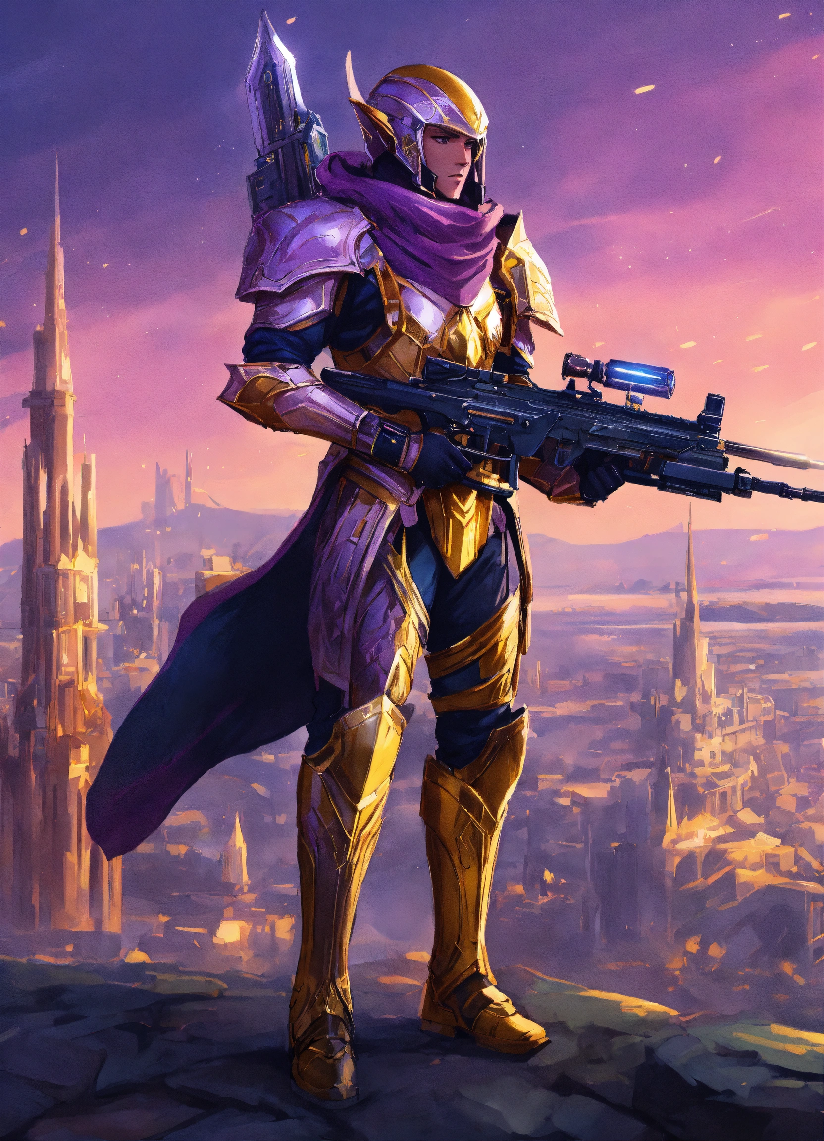 Lexica - Epic drawing of a full body of a high elf sci fi soldier ...
