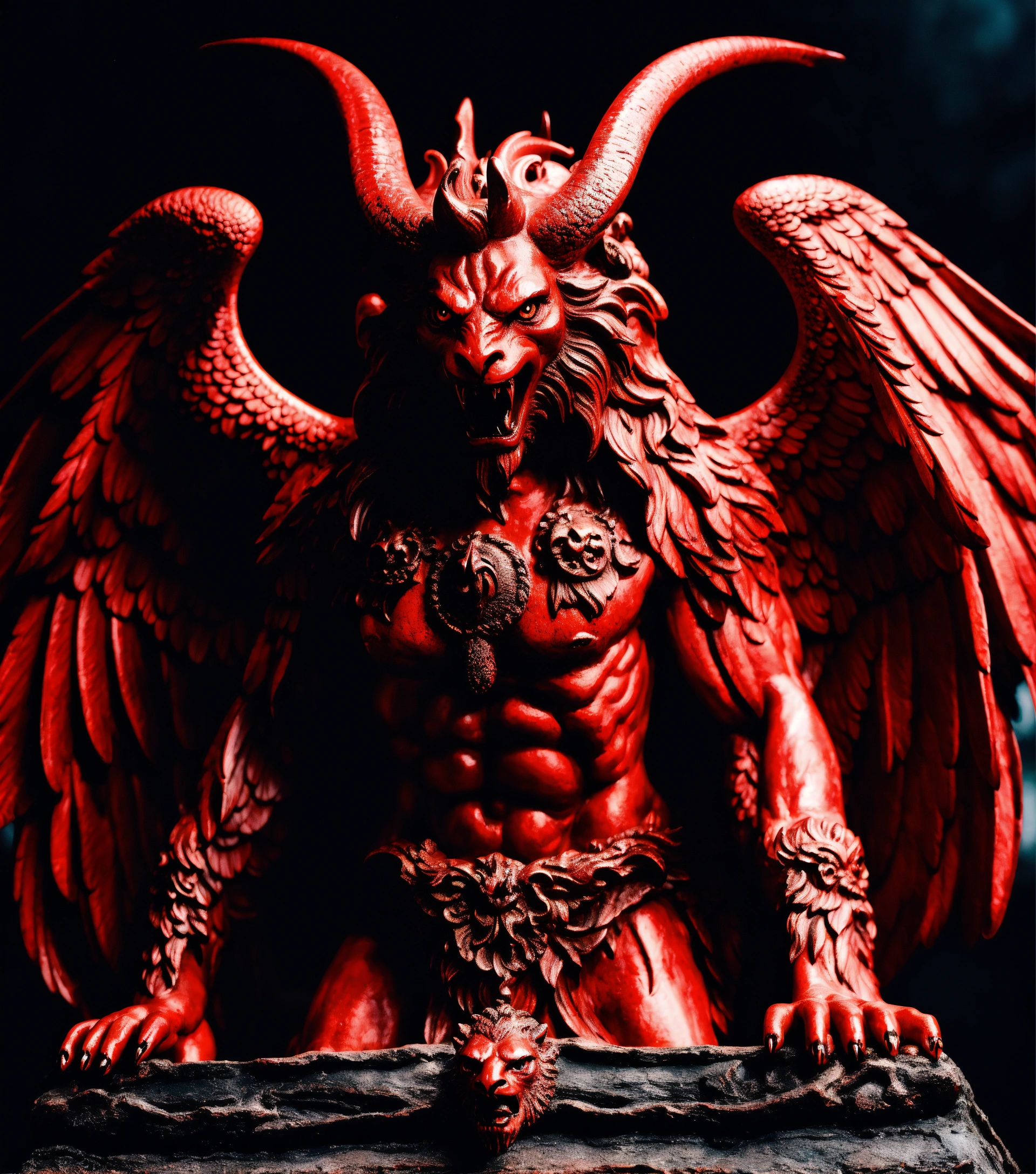 Lexica - Very angry scary possessed Pazuzu (little horns) demon statue ...