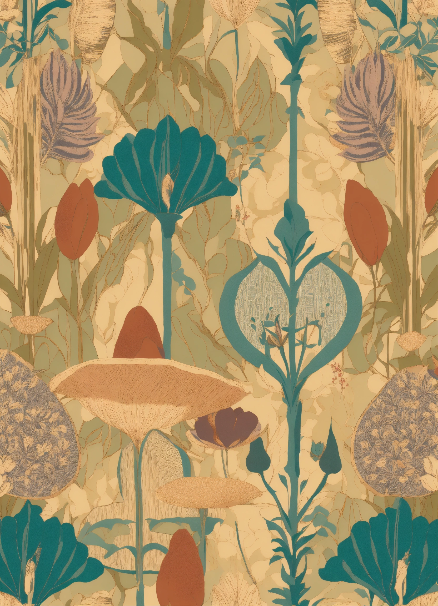 Lexica - Botanical vintage surreal pattern, petite embellishments ...