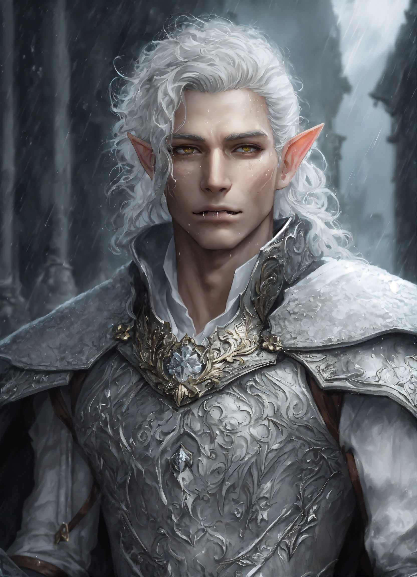 Lexica - Fantasy portrait of a ash-grey skinned elf, masculine ...