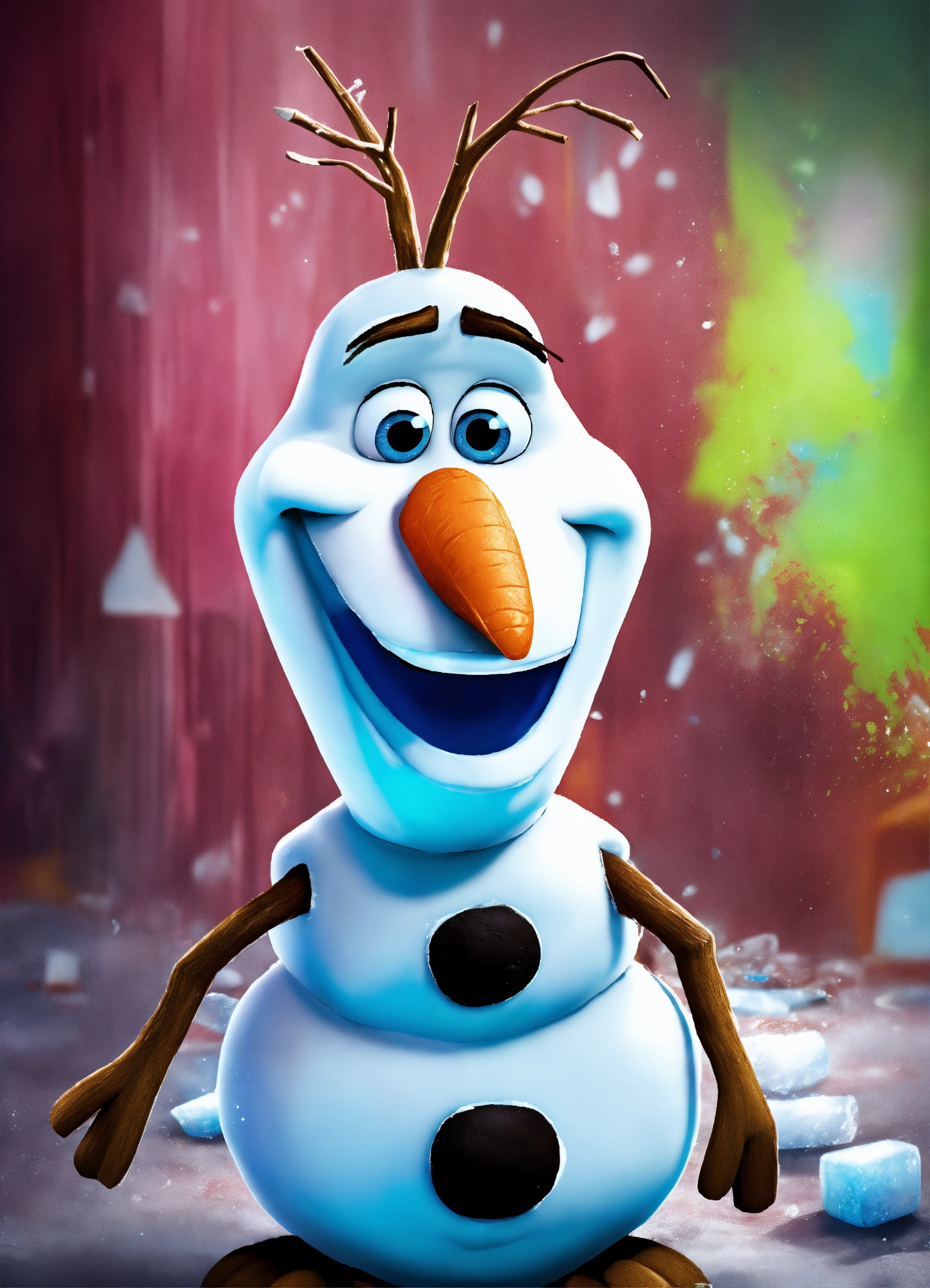Lexica - Drug addict Olaf from Frozen portrait, front face ...