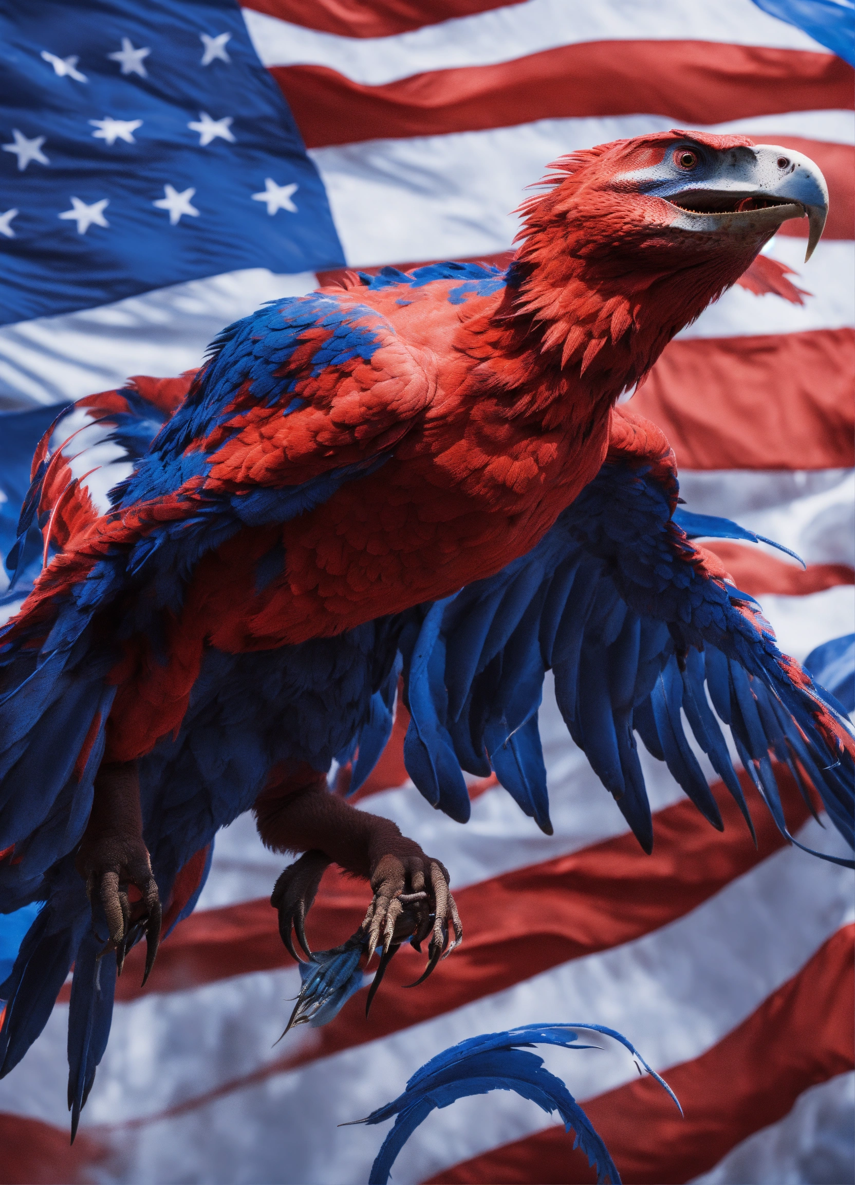 Lexica - Red white and blue colored background with Raptor claws ...