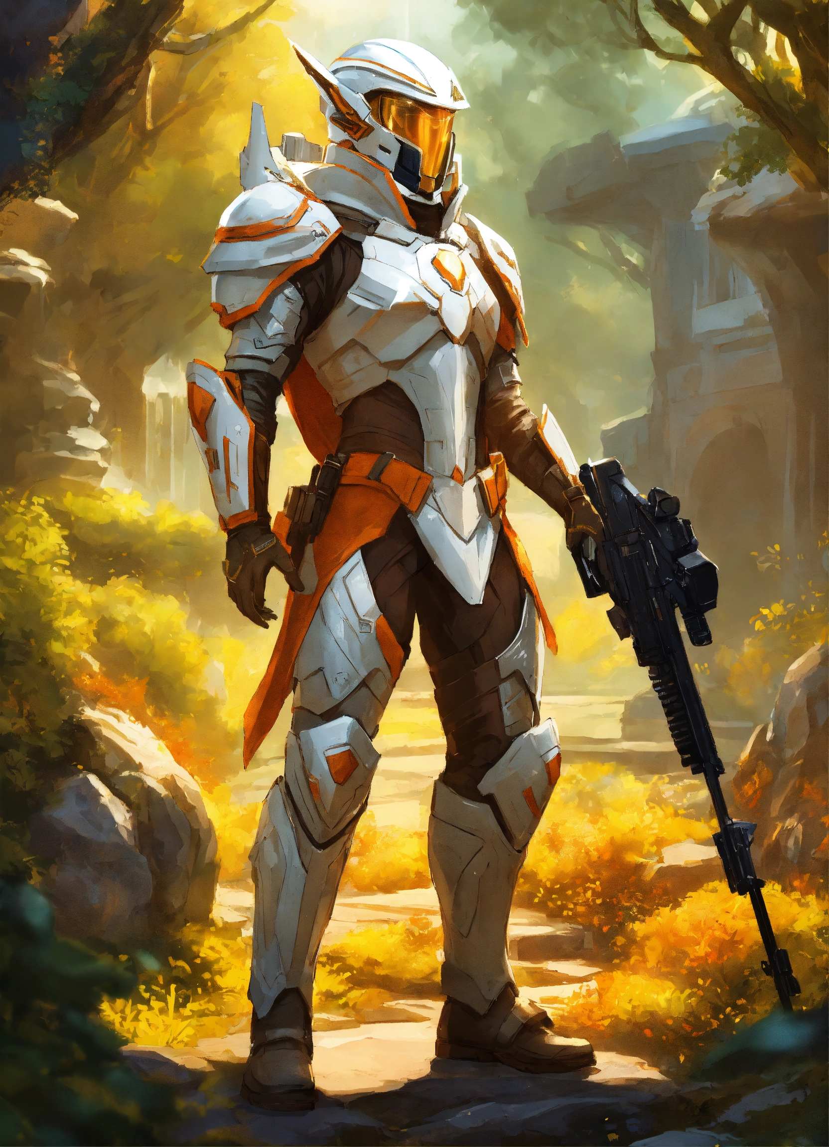 Lexica - Epic drawing of a full body of a high elf sci fi soldier ...