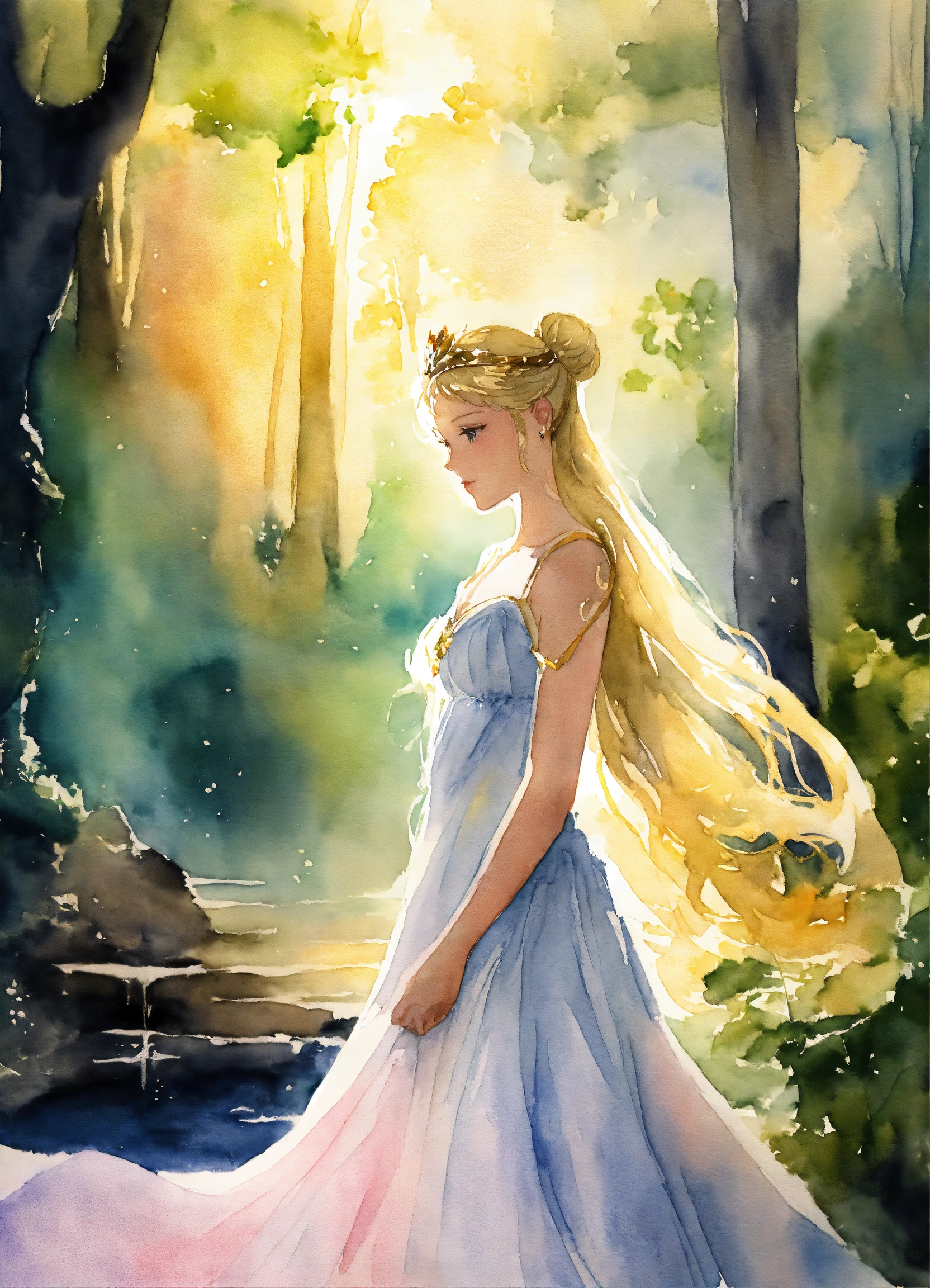Lexica - Princess Serenity in Narnia watercolor
