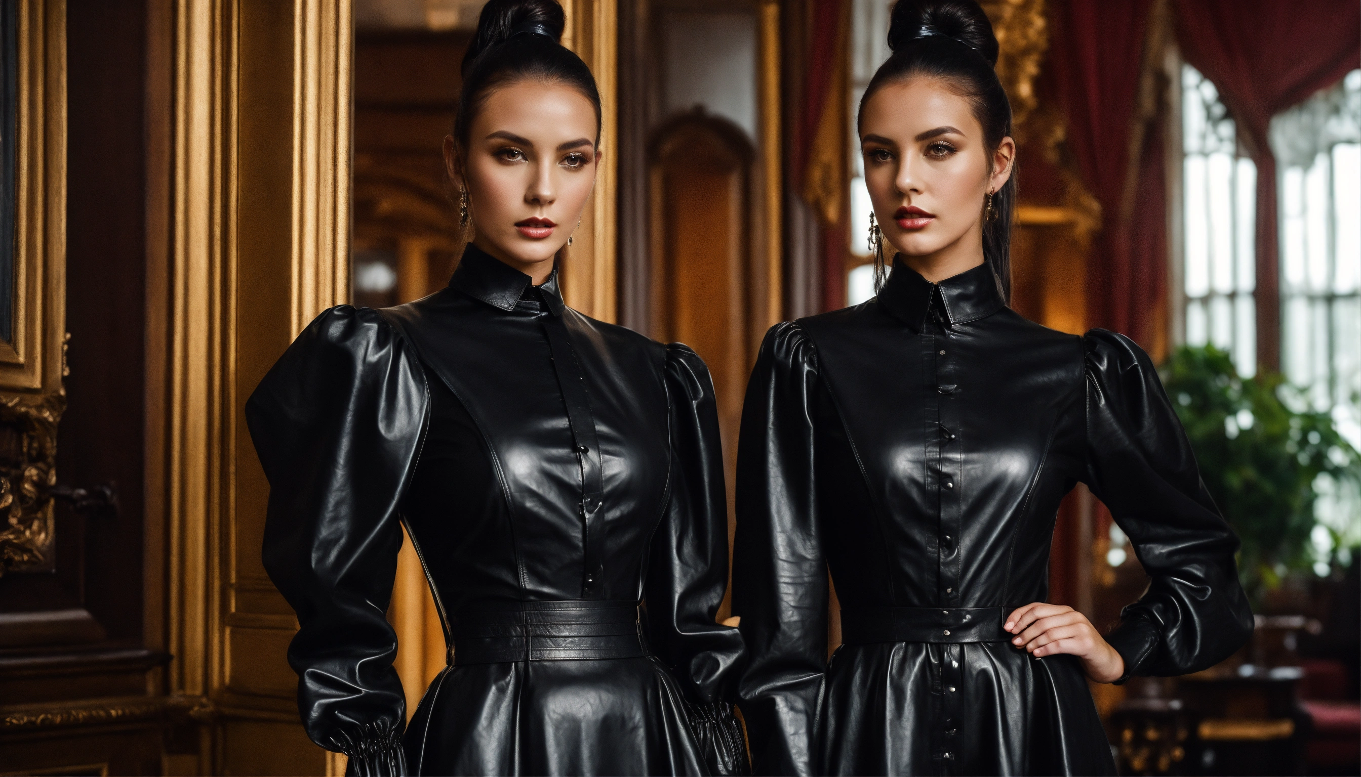 Lexica - Two stunning arrogant seductress women fashion model, strict ...
