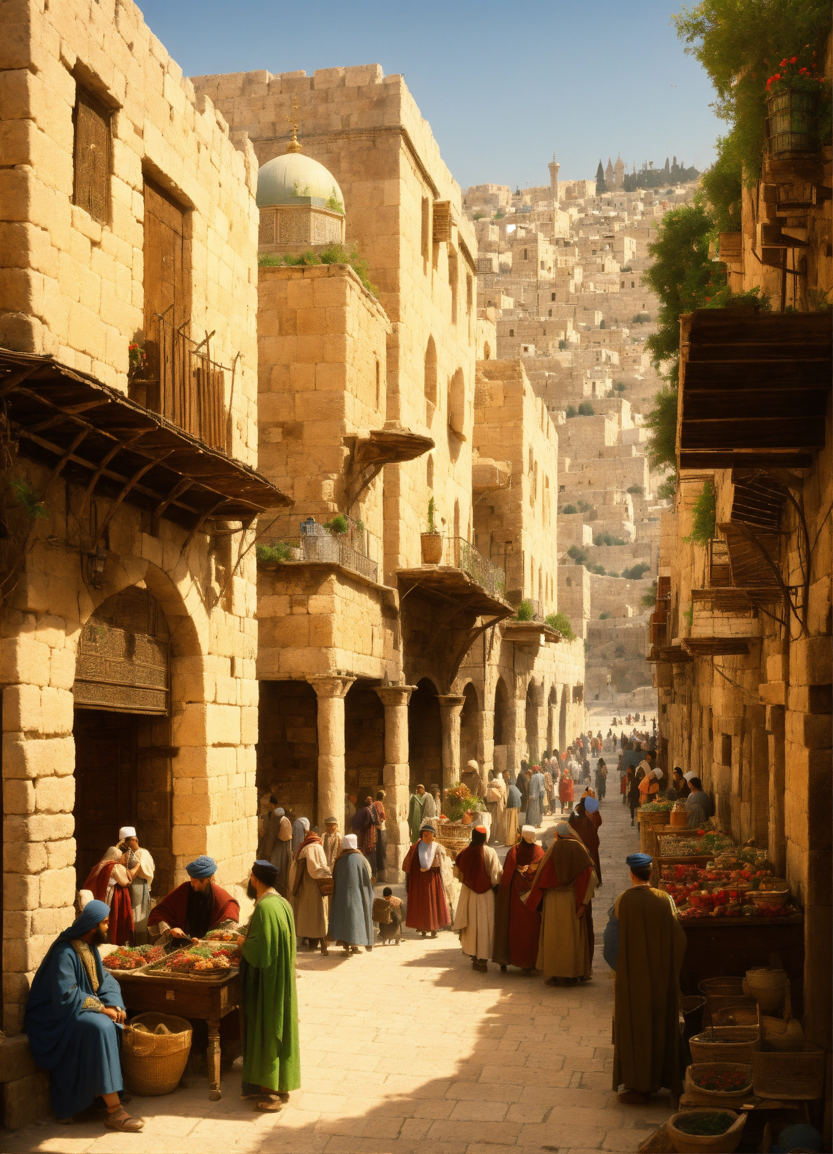 Lexica - City block view in ancient Jerusalem during the reign of King ...
