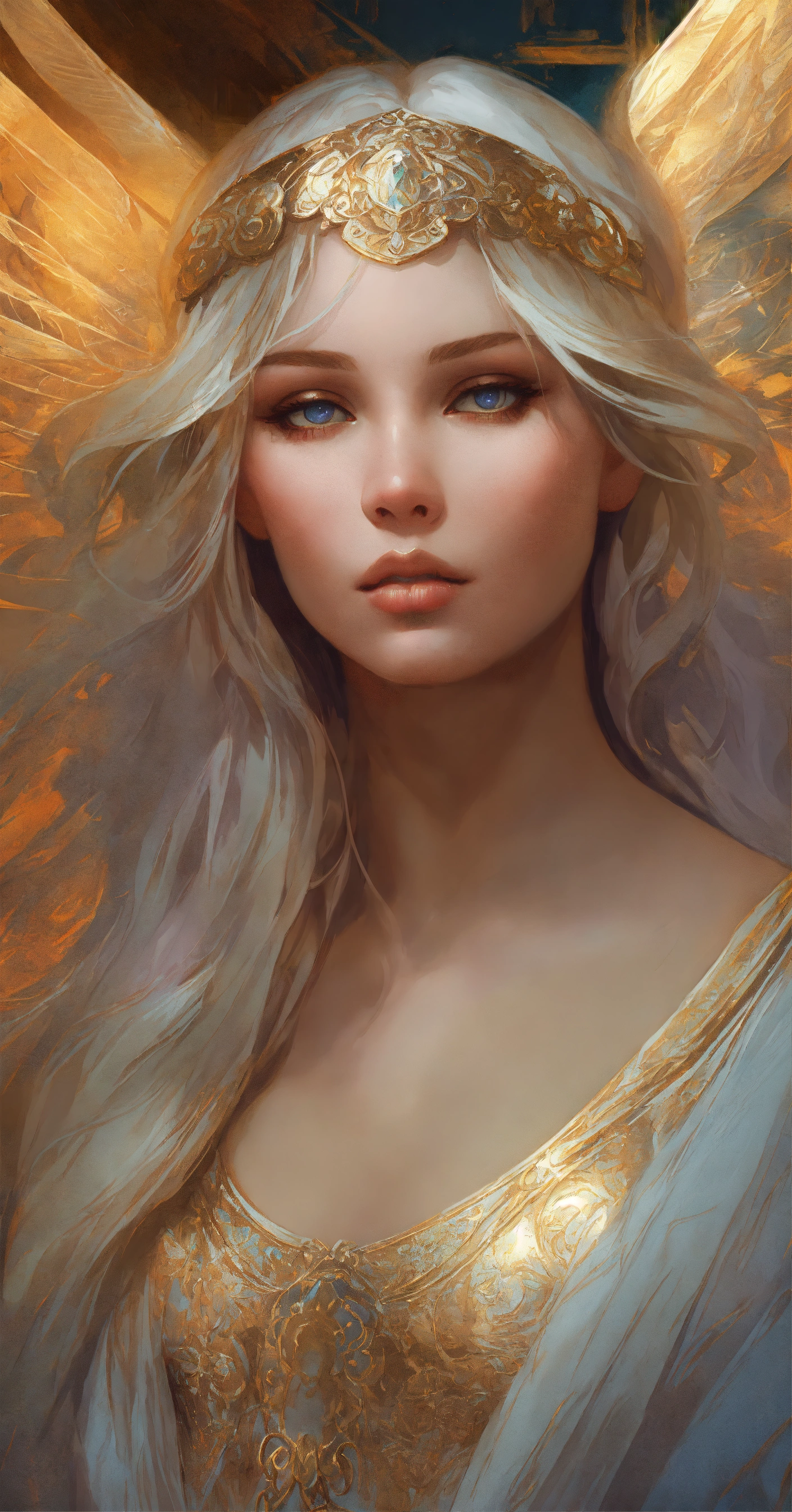 Lexica - A beautiful portrait of a beautiful white female angel in hood ...