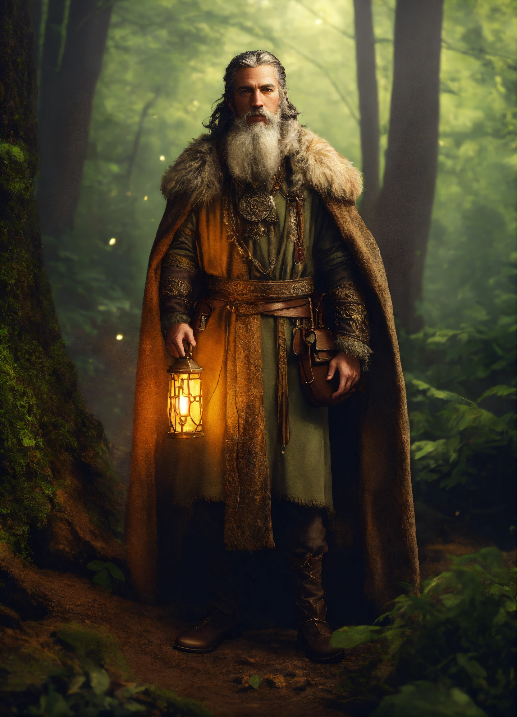 Lexica - A realistic full body portrait of a male druid, using powerful ...
