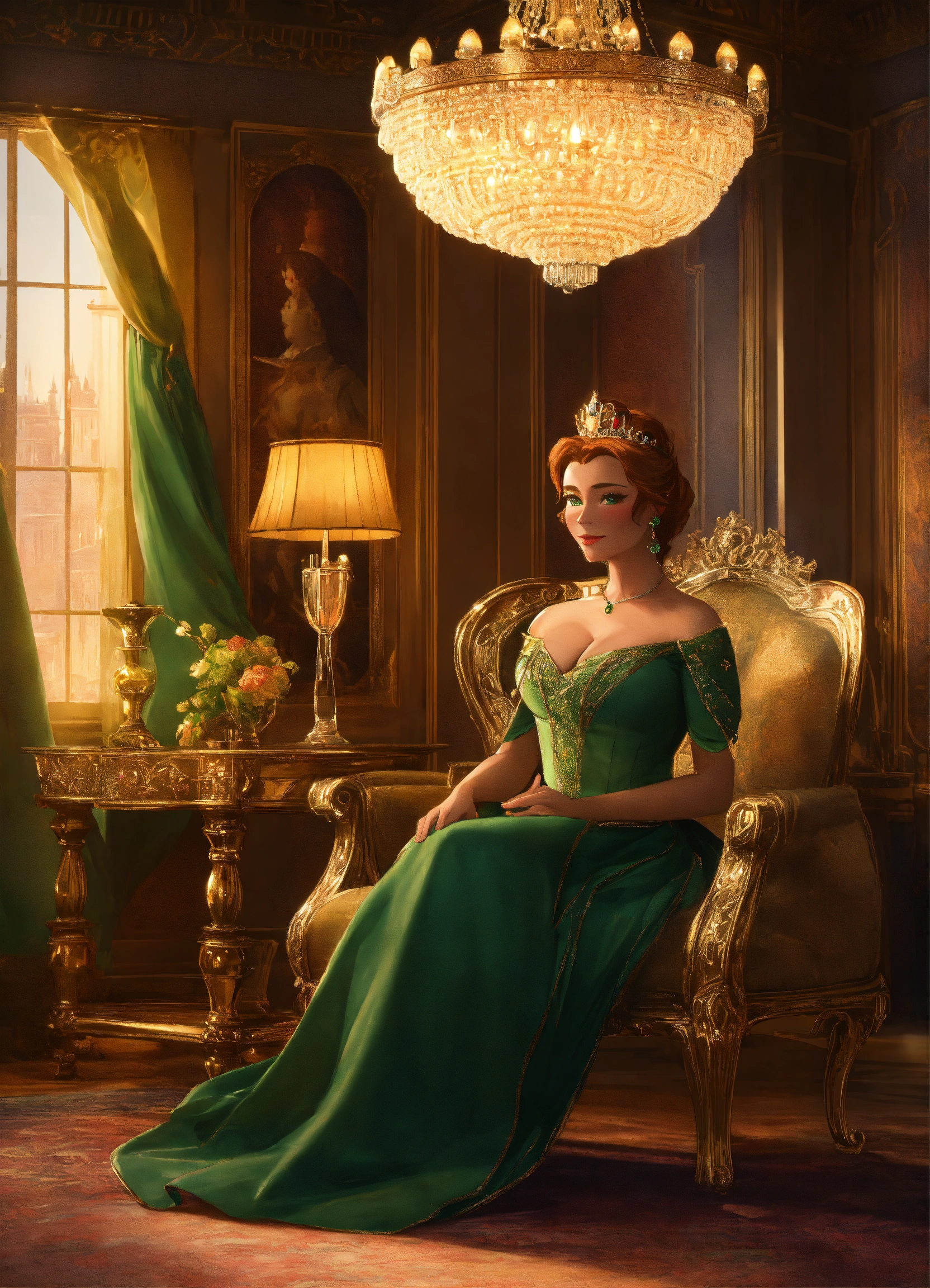 Lexica - A princess (Princess Fiona) sitting in a luxurious room ...