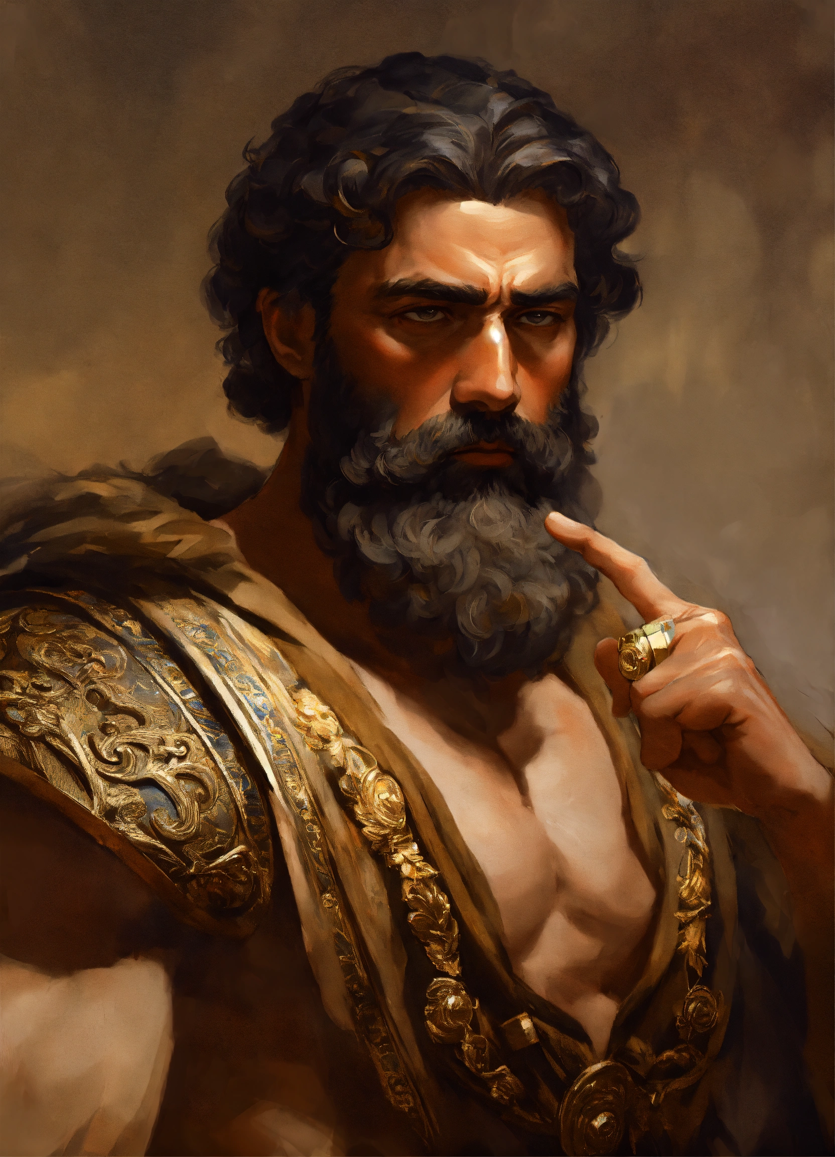 Lexica - Stoic character, pointing finger, asks a question, muscular ...