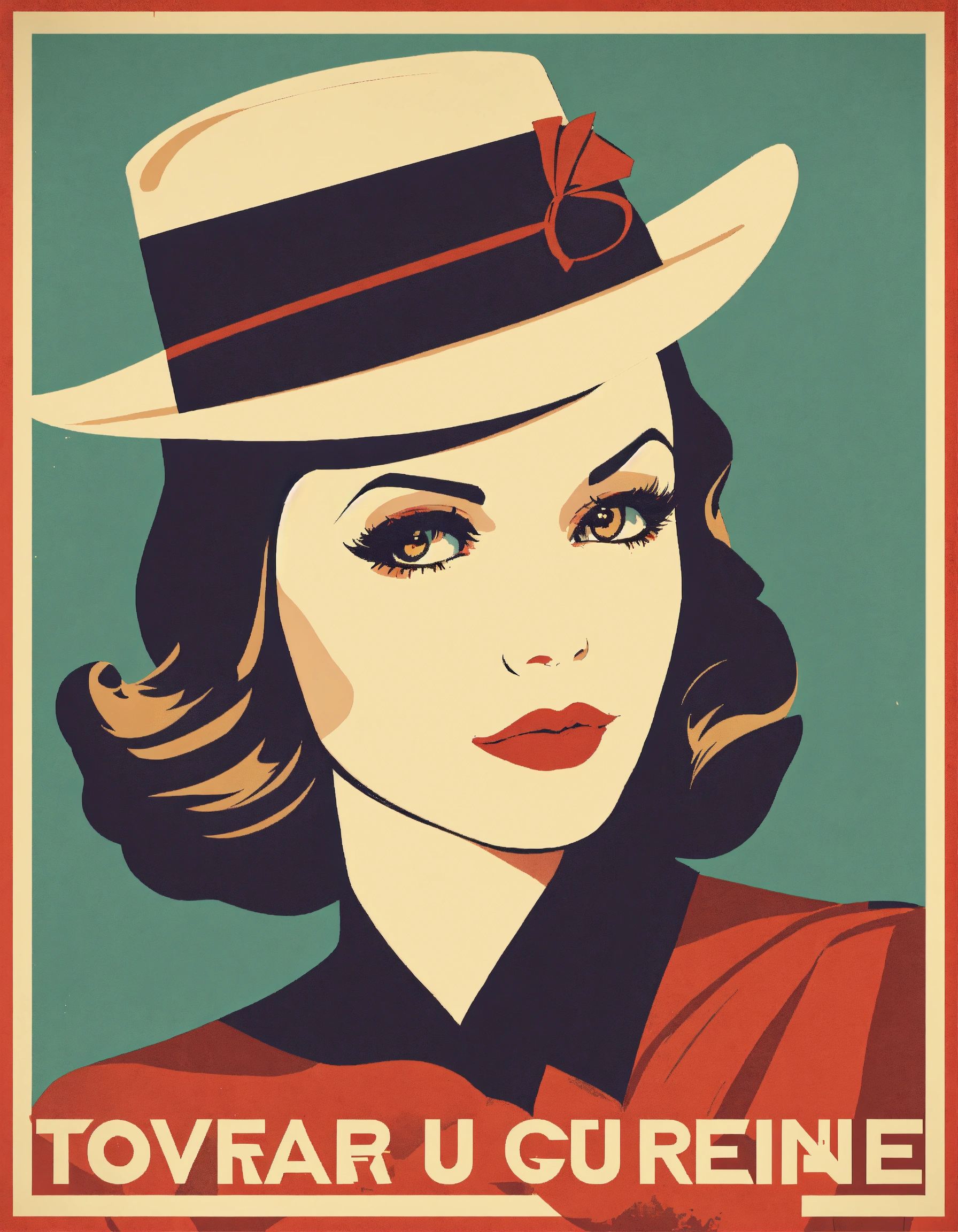Lexica - Retro poster with a girl in the style of the 30s,advertising ...
