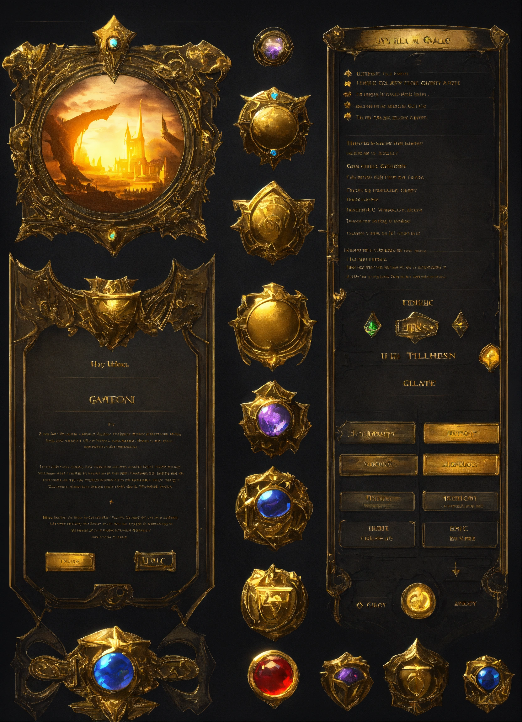 Lexica - Umpty gothic game ui design, template, empty, the elder ...