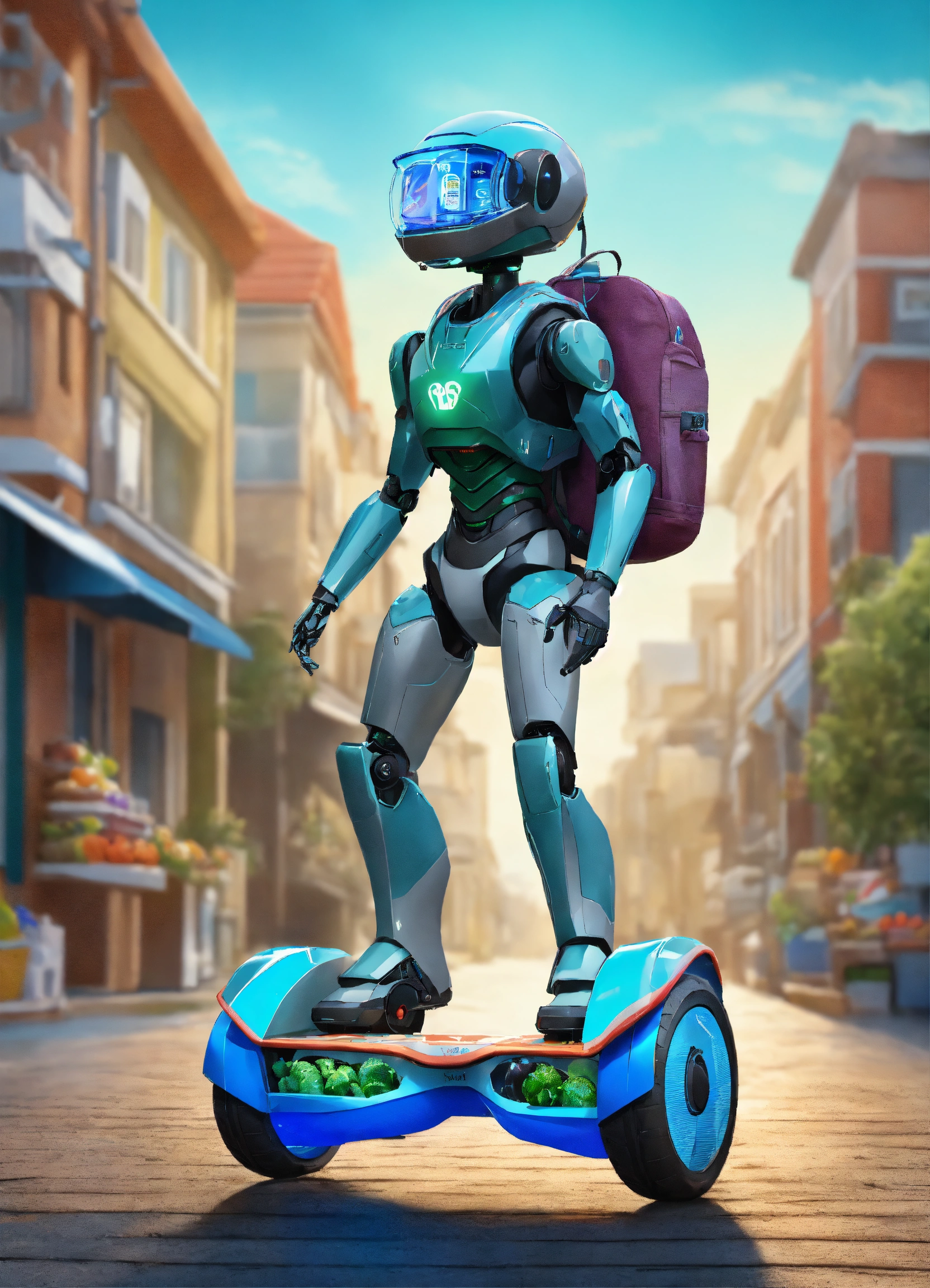 Lexica - A passionate male robot on hoverboard, realistic man face ...