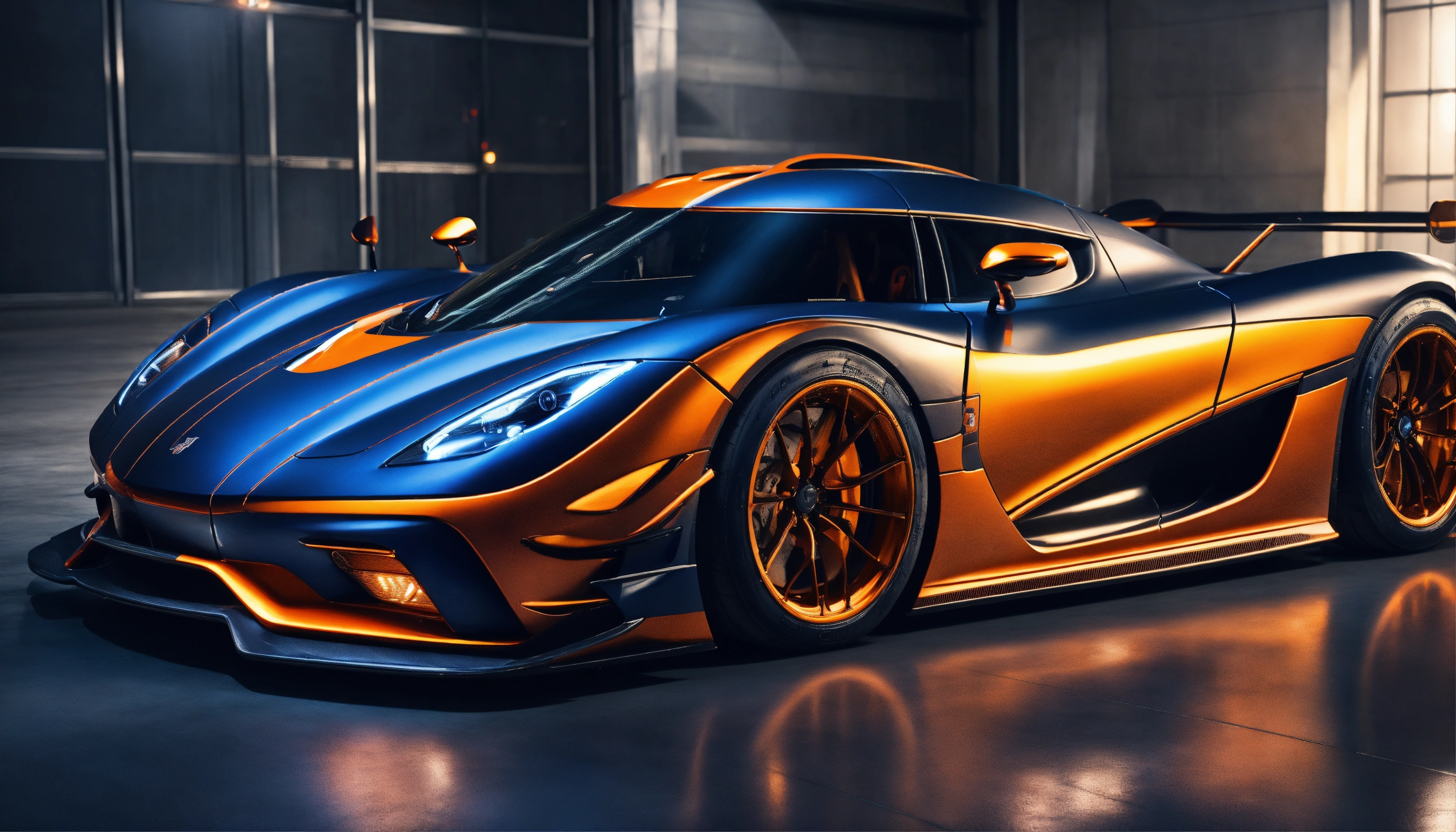 Lexica - Motion graphics, matte darkblue with orange details, highly ...