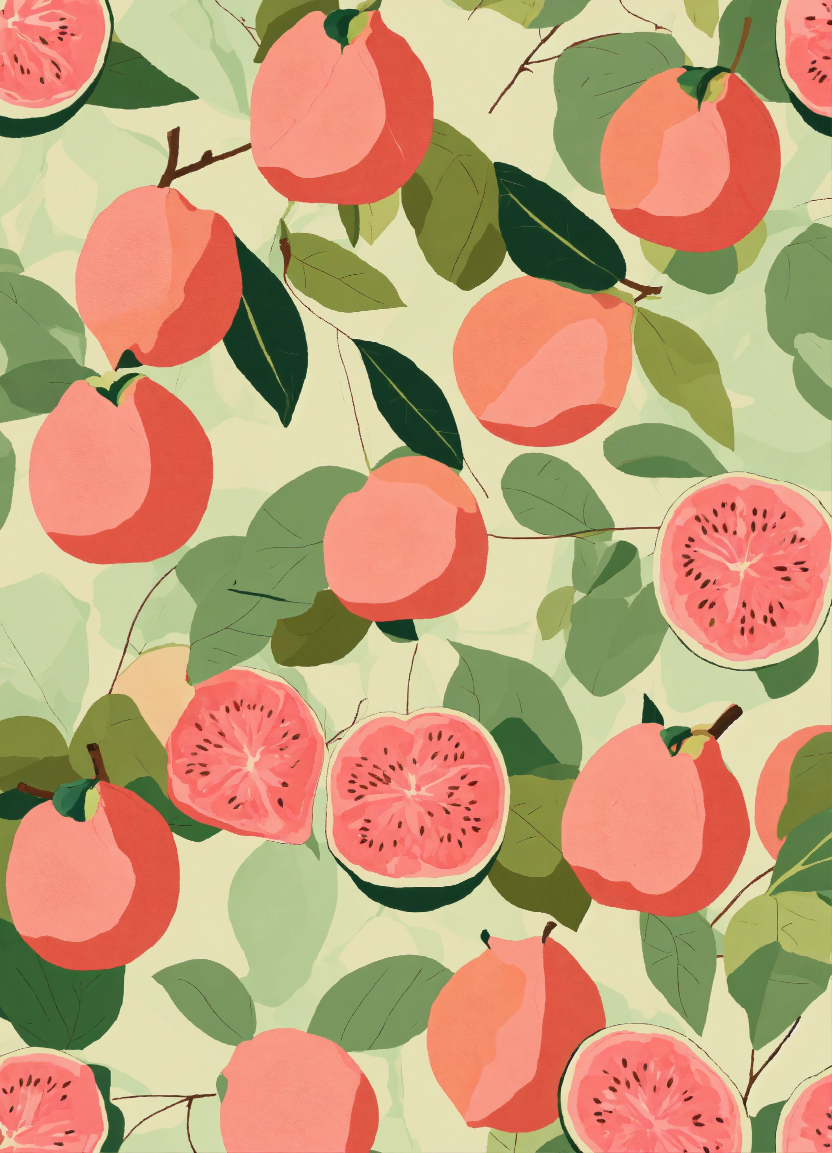 Lexica - The pale colors of guava fruit image intertwined seamlessly ...