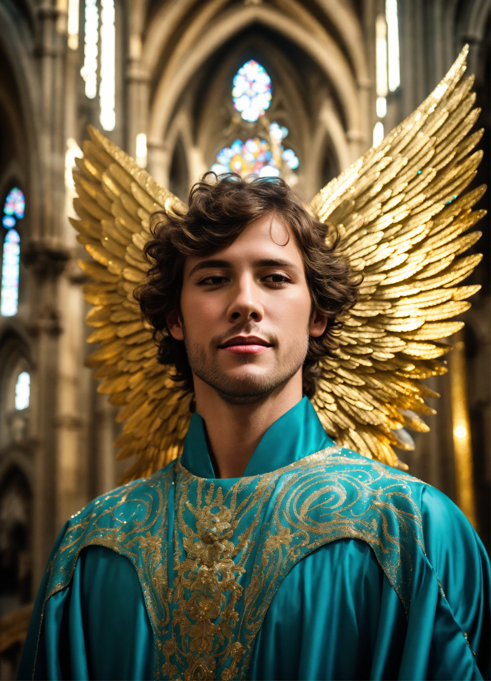 Lexica - Photographic surreal close up portrait of an Archangel with ...
