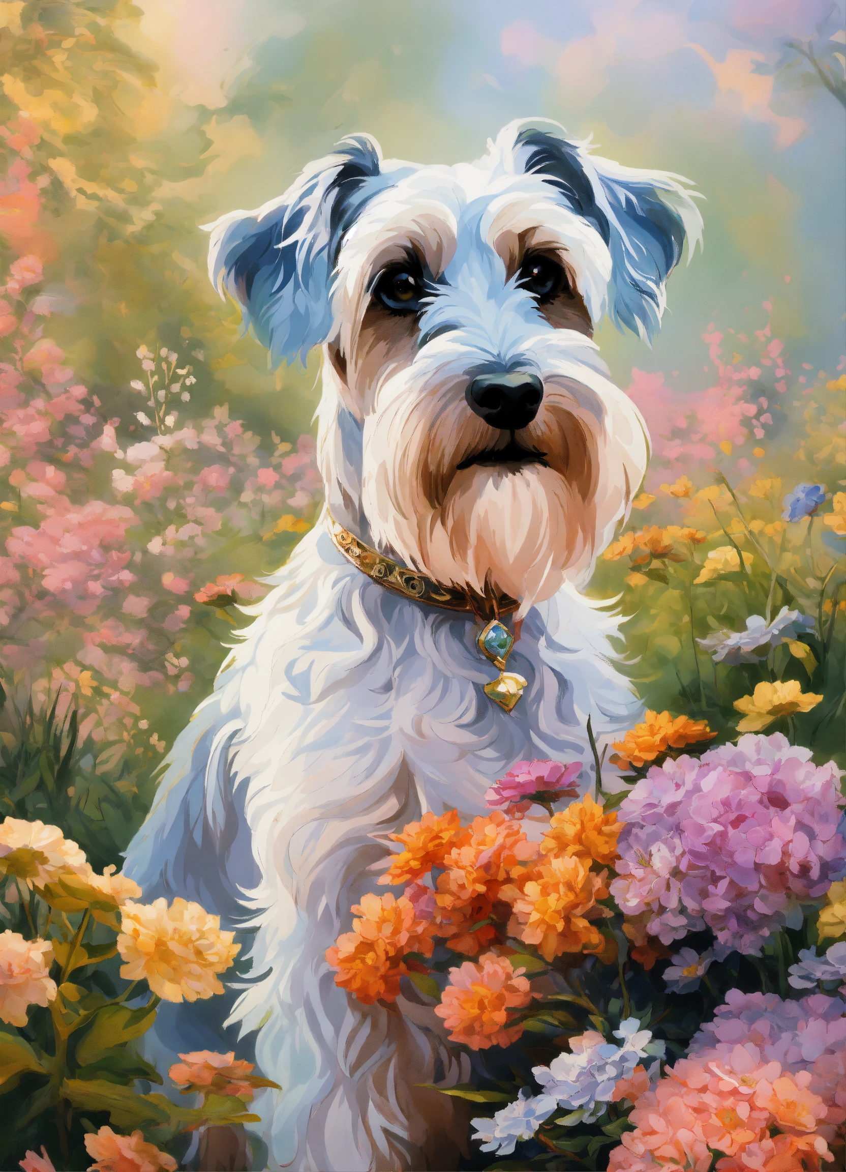 Lexica - Claude Monet overwhelmingly beautiful schnauser framed with ...