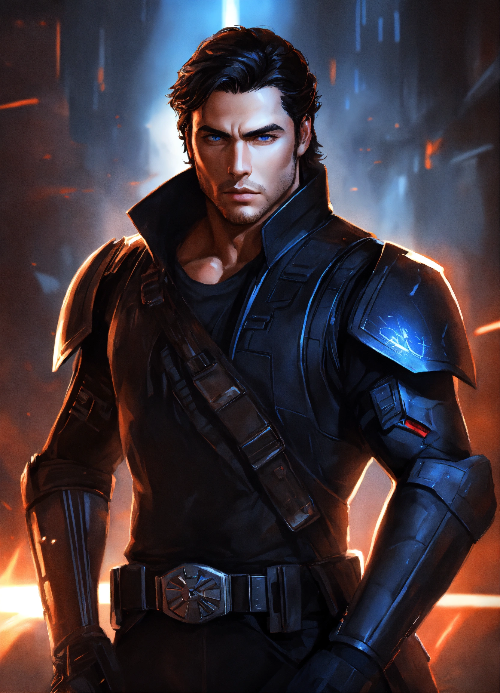 Lexica - Concept art of a handsome man, manly, muscular, sexy, blue ...
