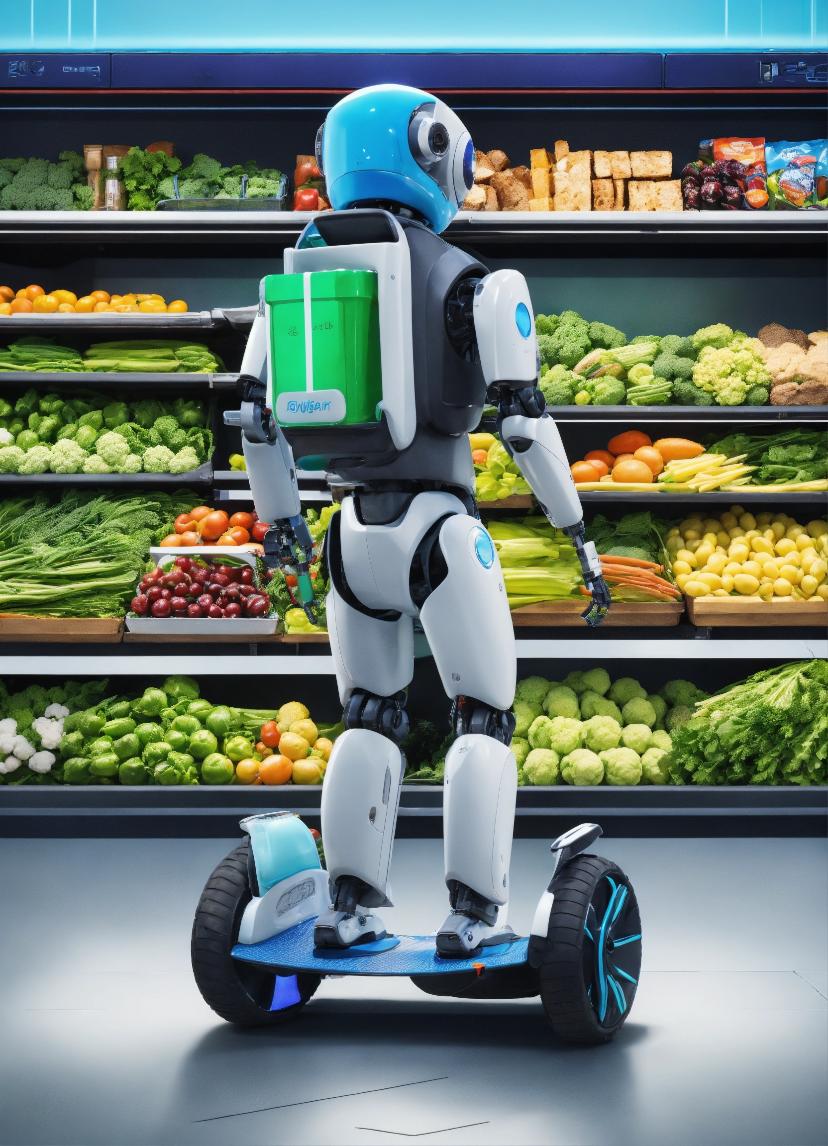 Lexica - A passionate male robot riding on hoverboard to deliver ...