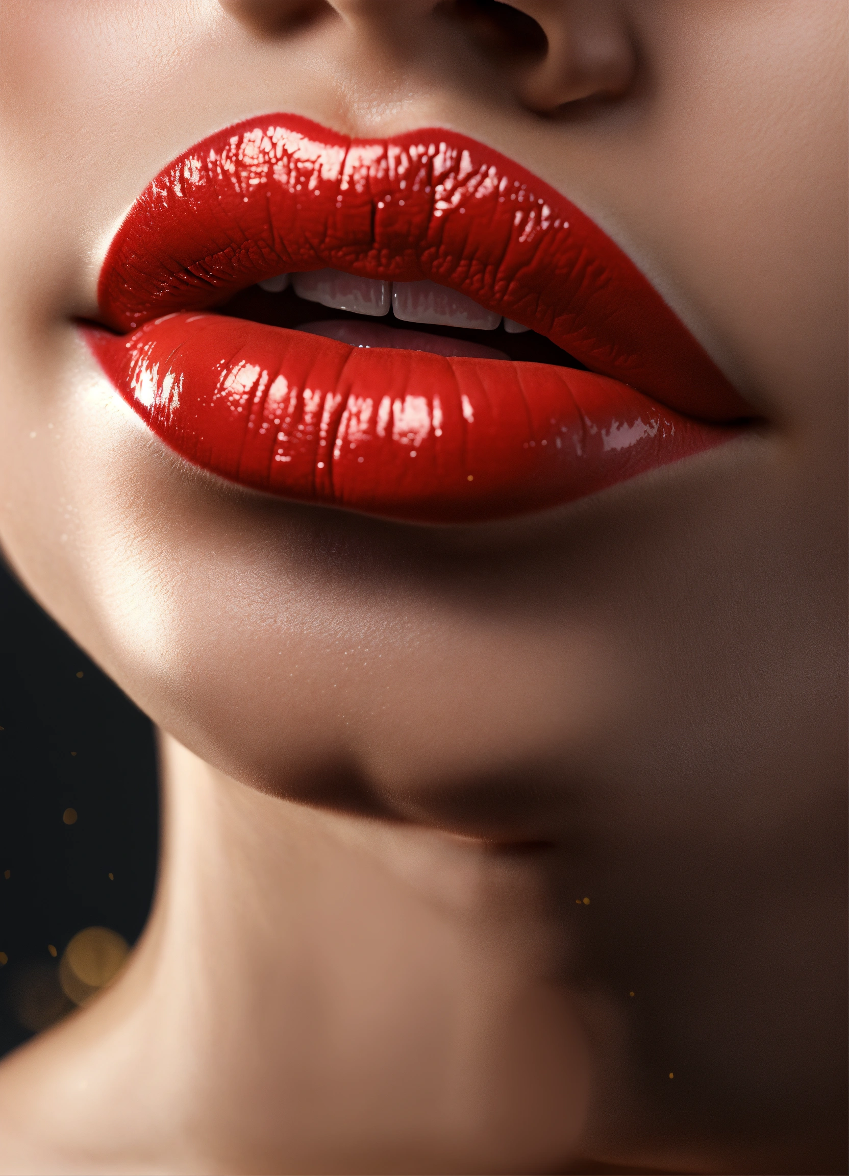 Lexica - Huge female lips open, red lipstick, hyperrealistic, 4k render
