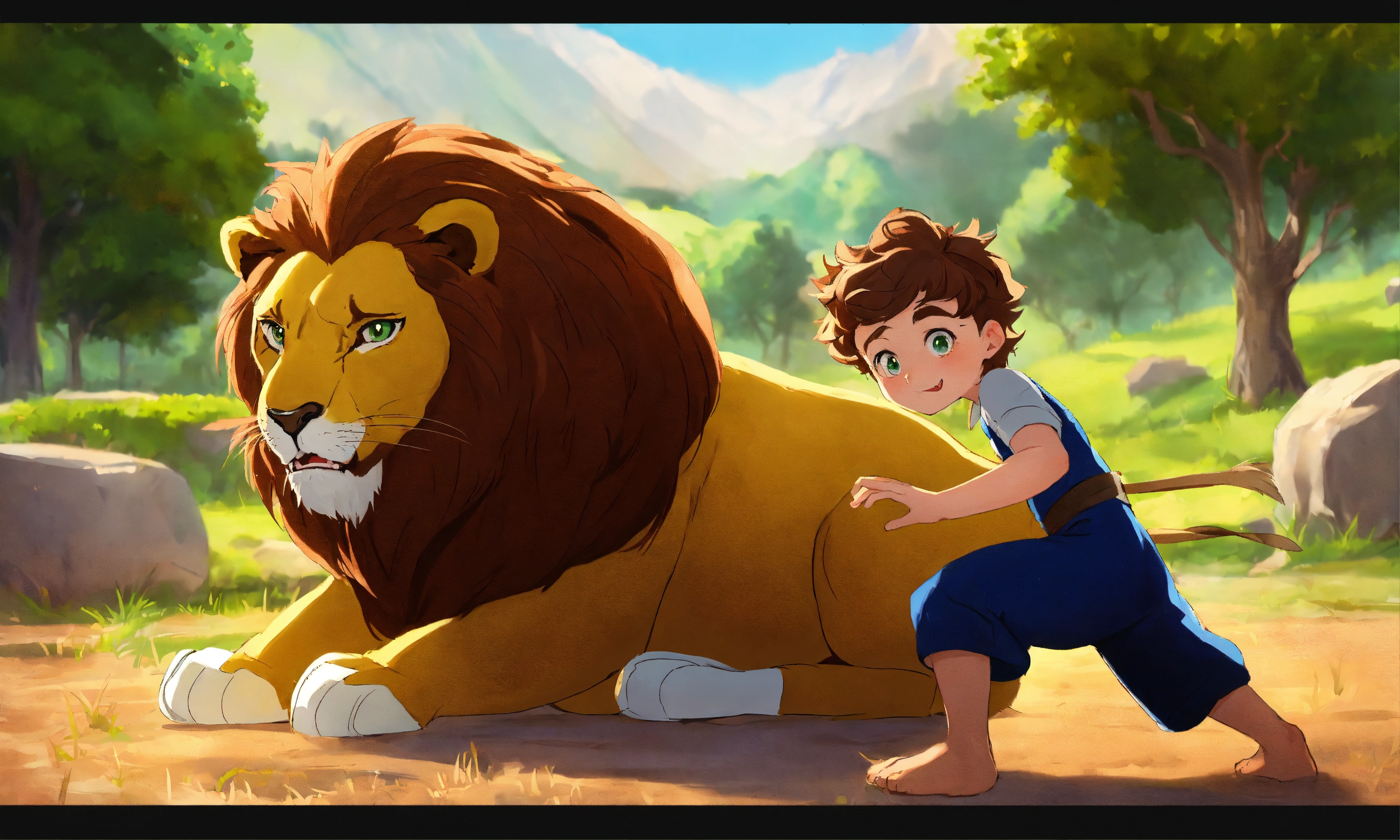 Lexica - Cute boy cartoon, Animation , Green eyes, 15 years old, Big ...