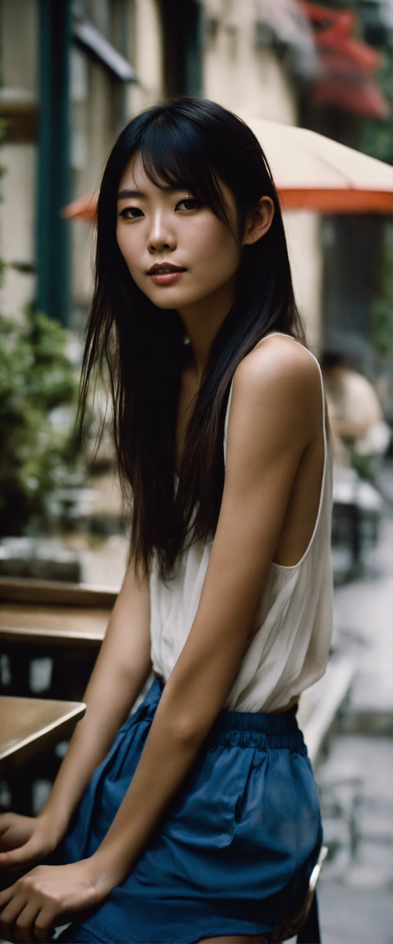 Lexica - Portrait of a beautiful Japanese fashion model with long ...