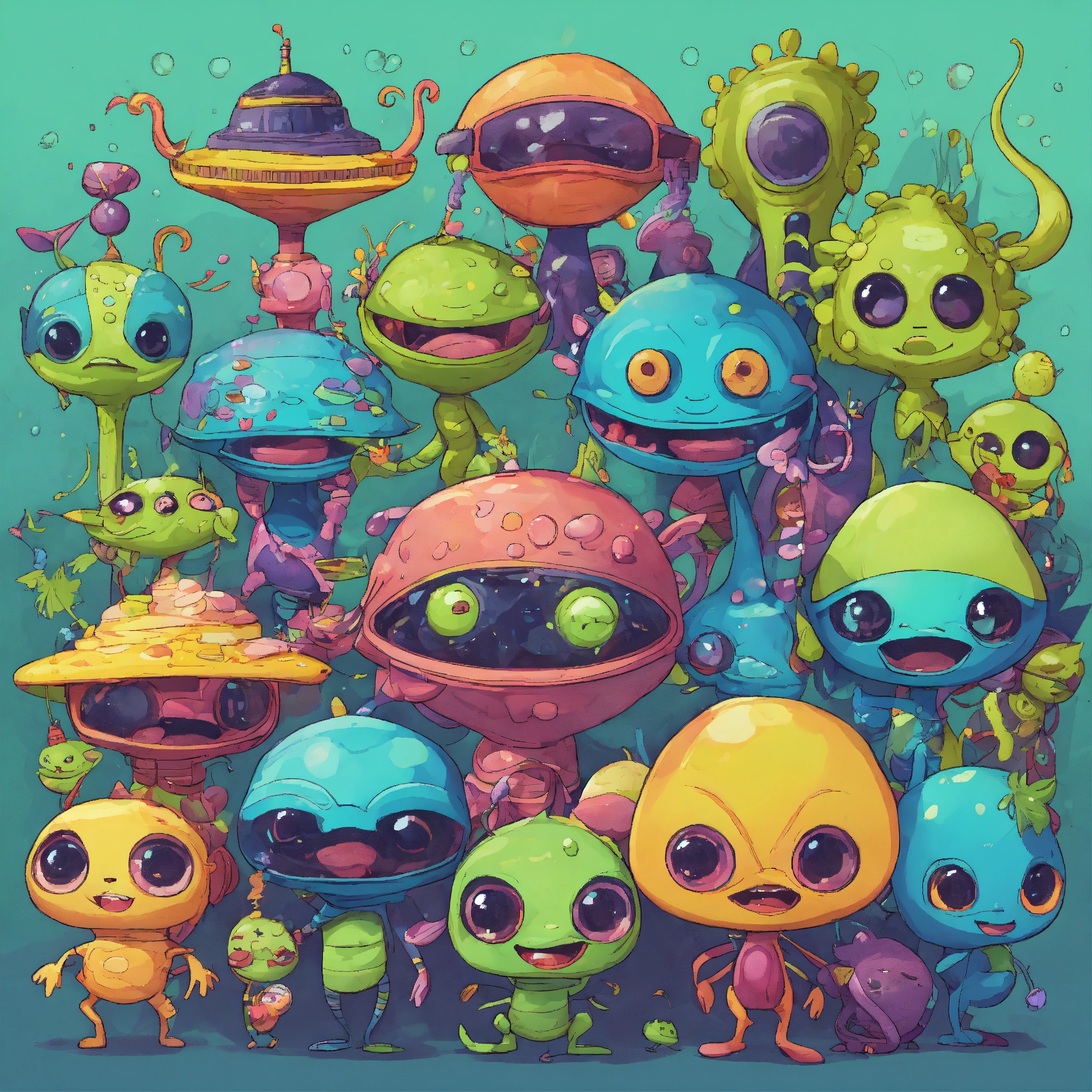 Lexica - Funy crazy aliens avatar cartoon