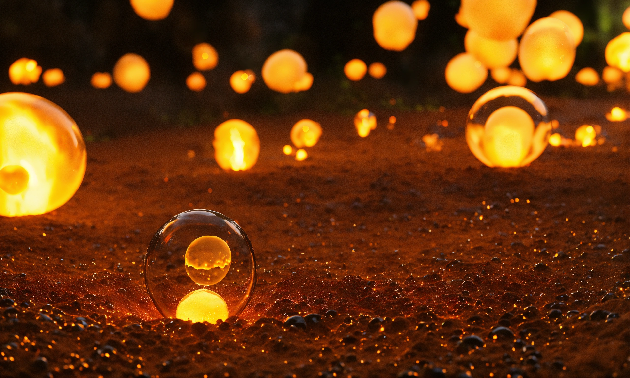 Lexica - Bubbles made from molten glass, lava bubbles, burning bubbles ...