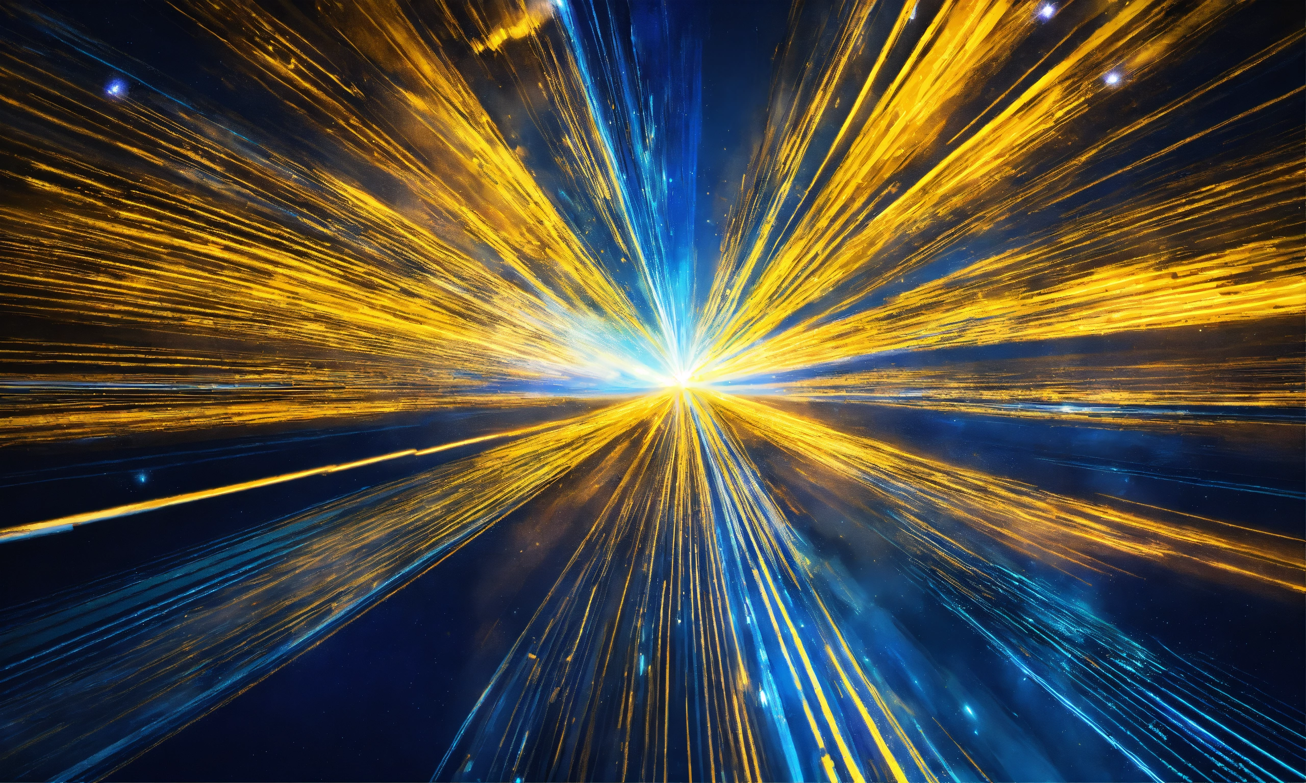Lexica - Blue and yellow hyperspace with energy trails
