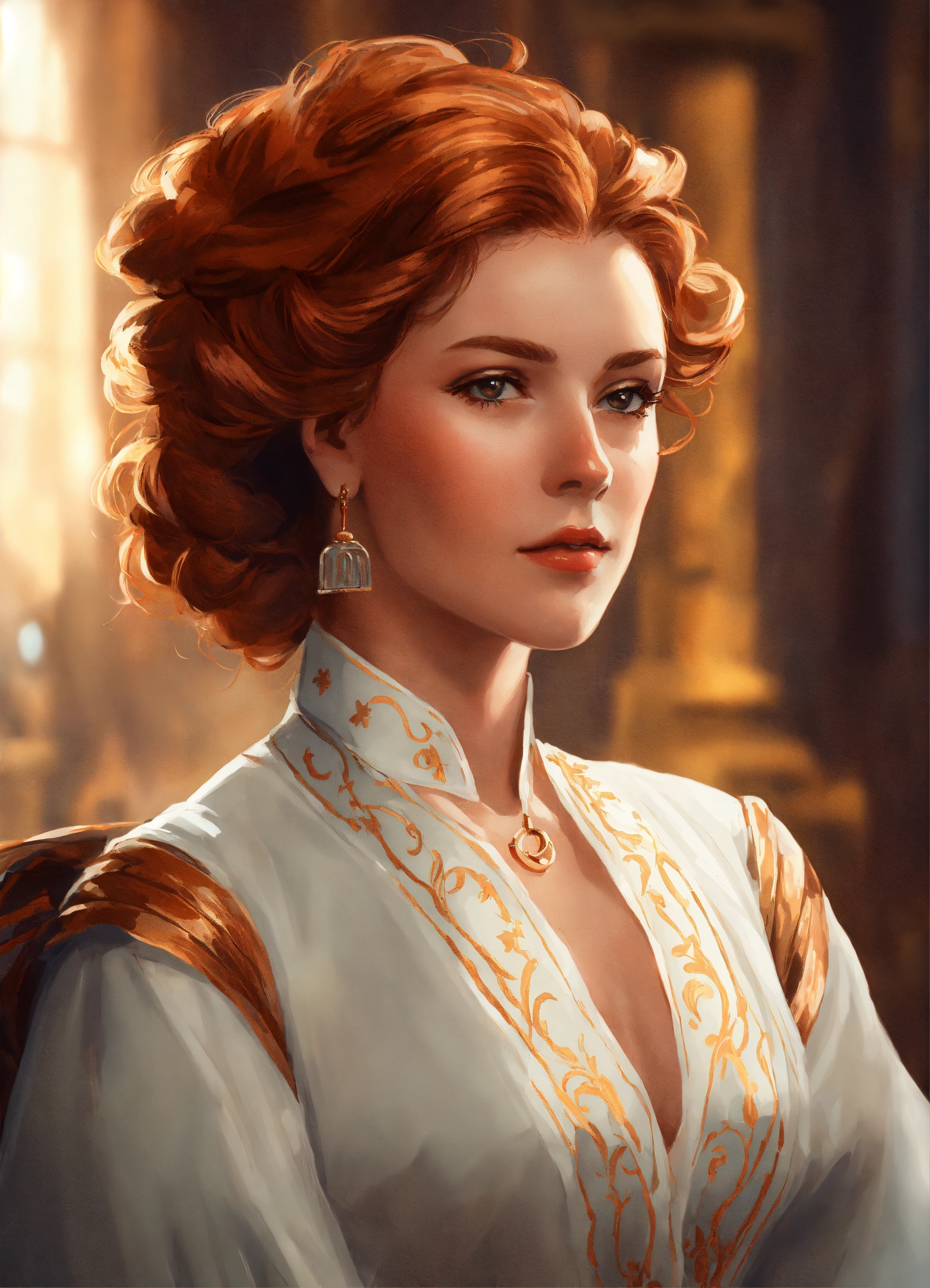 Lexica - Digital art portrait of a rich British aristocrat woman with ...