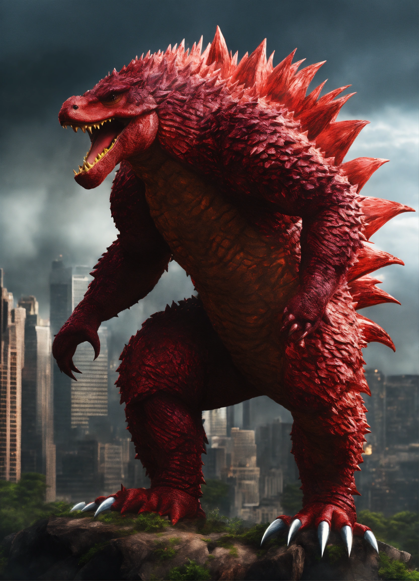 Lexica - Knuckles the Echidna as godzilla, realistic 4k