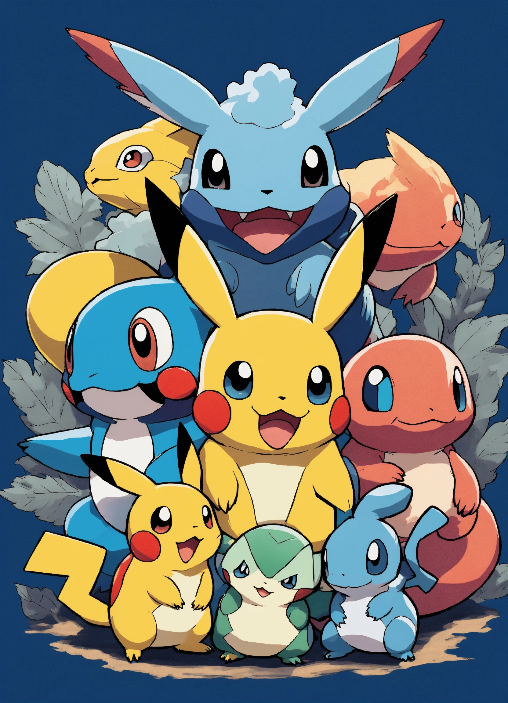 Lexica - A bunch of iconic pokemon, huddled together with the pokemon ...