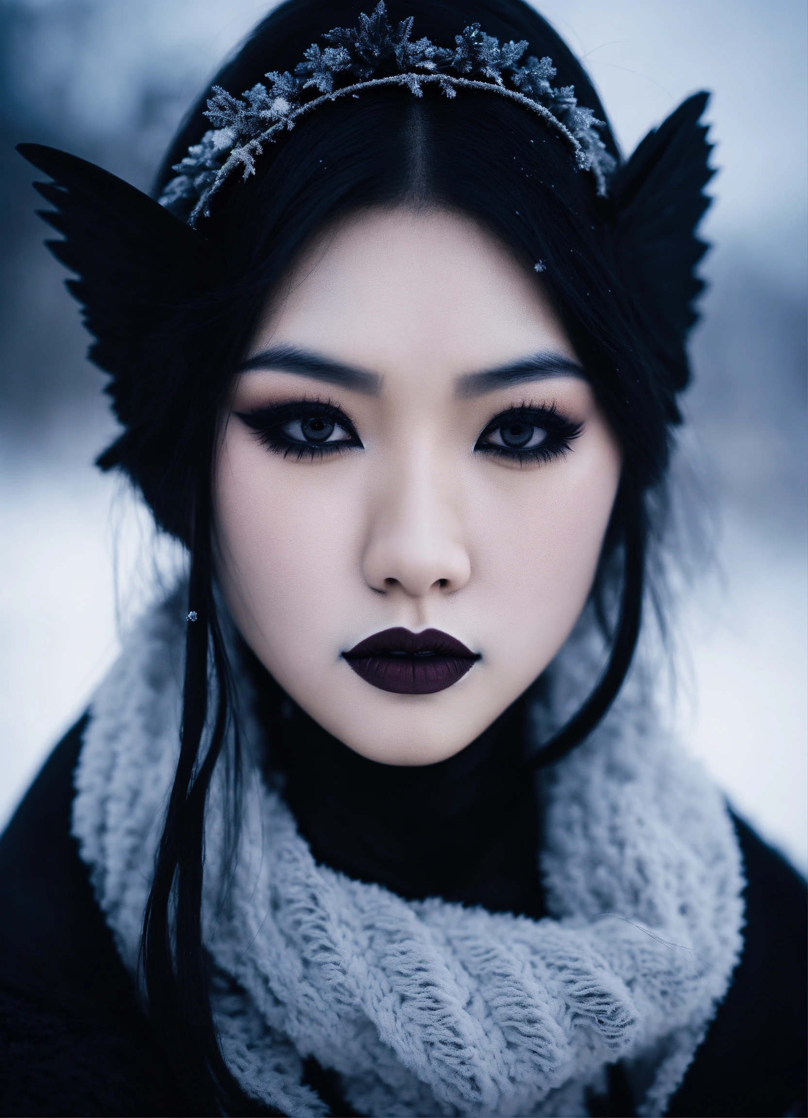 Lexica - High contrast portrait of a japanese woman, gothic beauty ...