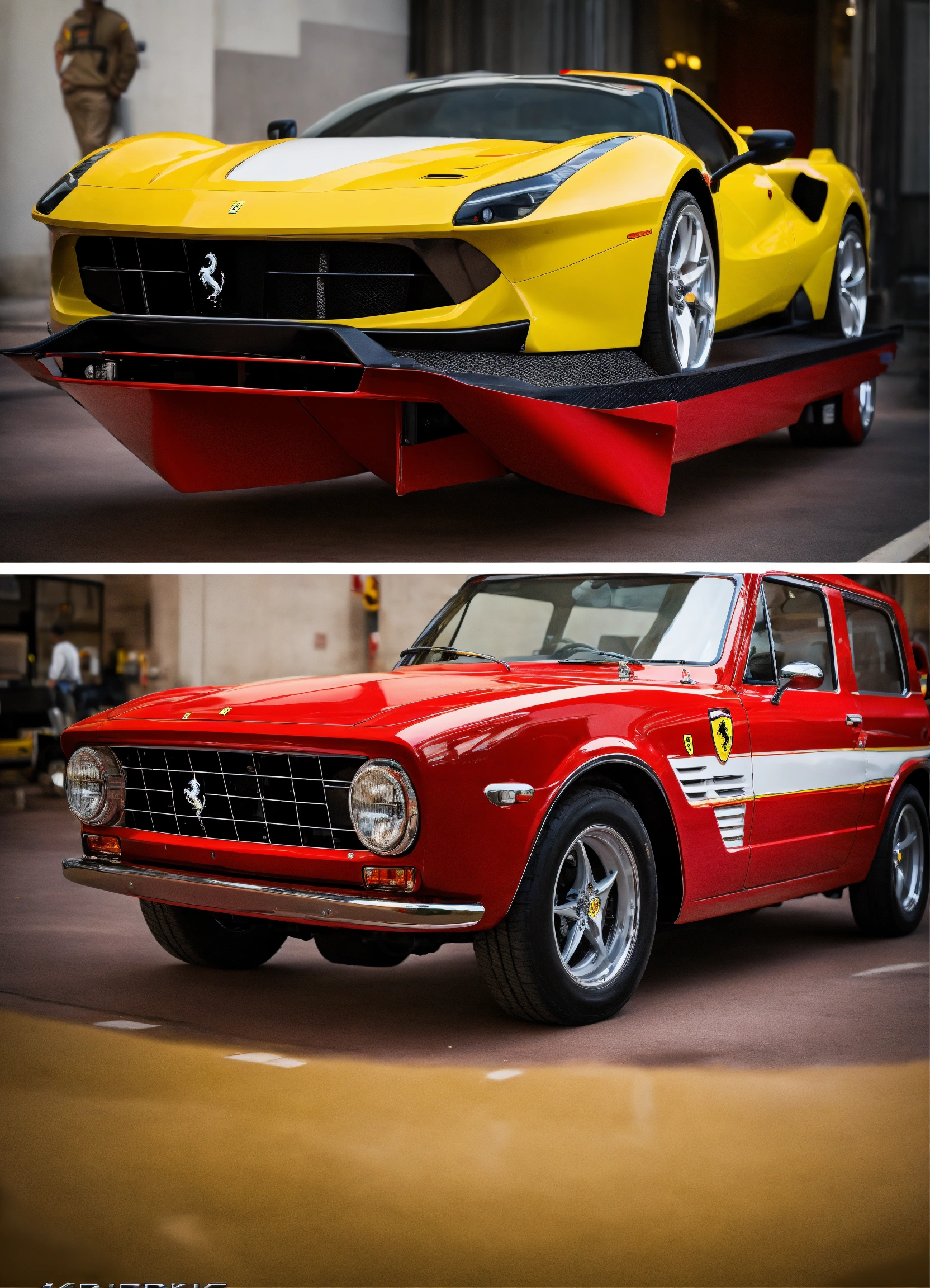 Lexica - Ferrari pick up truck with ferrari logo. 4 door and long bed truck