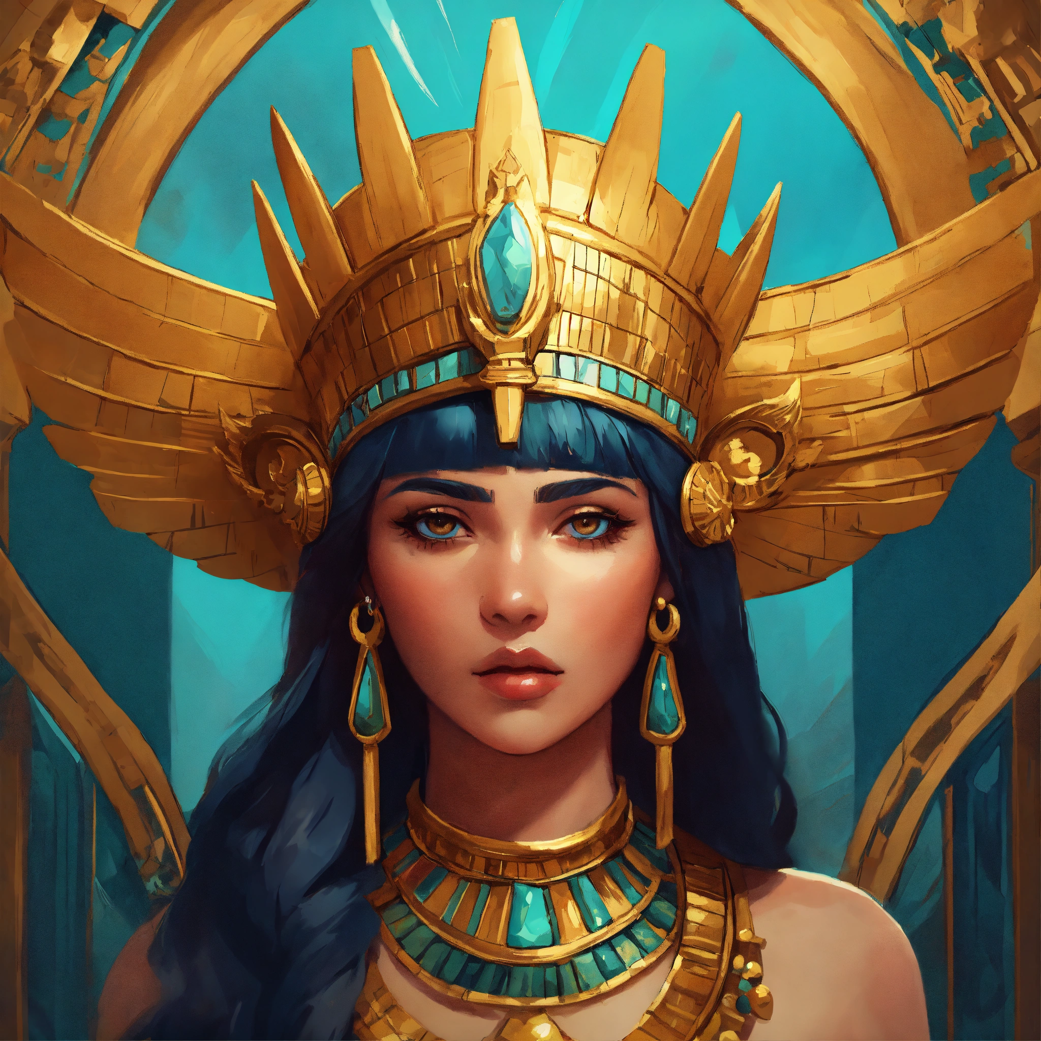 Lexica - Cleopatra's crown ancient artefact, cartoon oil paint, 2D ...