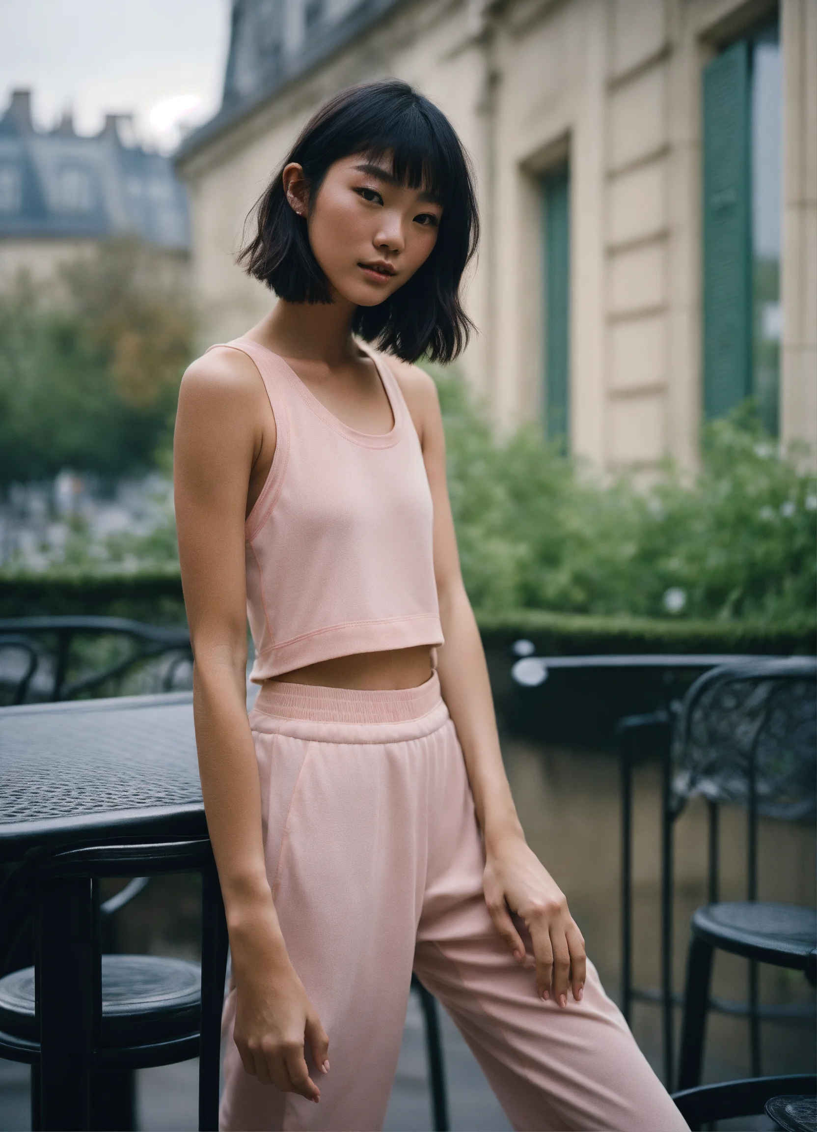 Lexica - Portrait of a beautiful Japanese fashion model with bob-cut ...