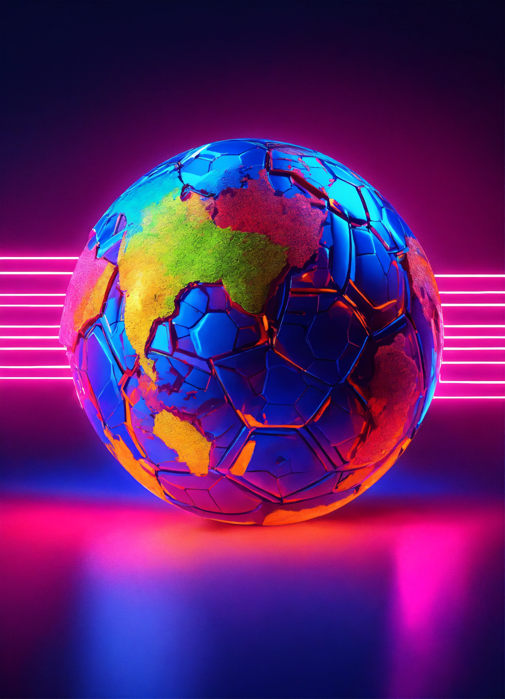 Lexica - World football world football neon 4k 8k