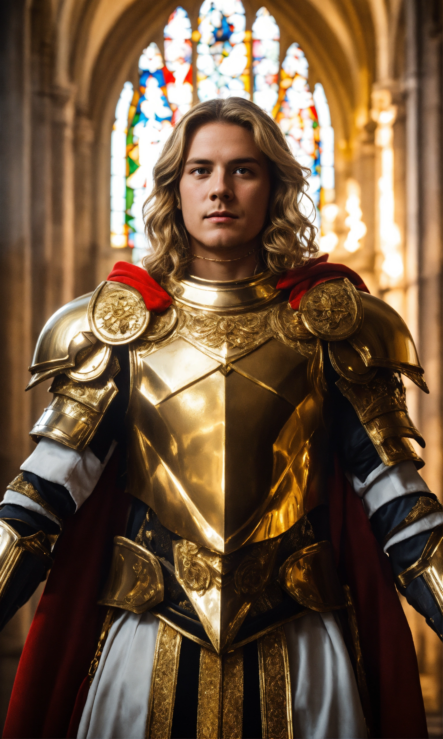 Lexica - Photo realistic portrait of paladin, male, blonde hair ...