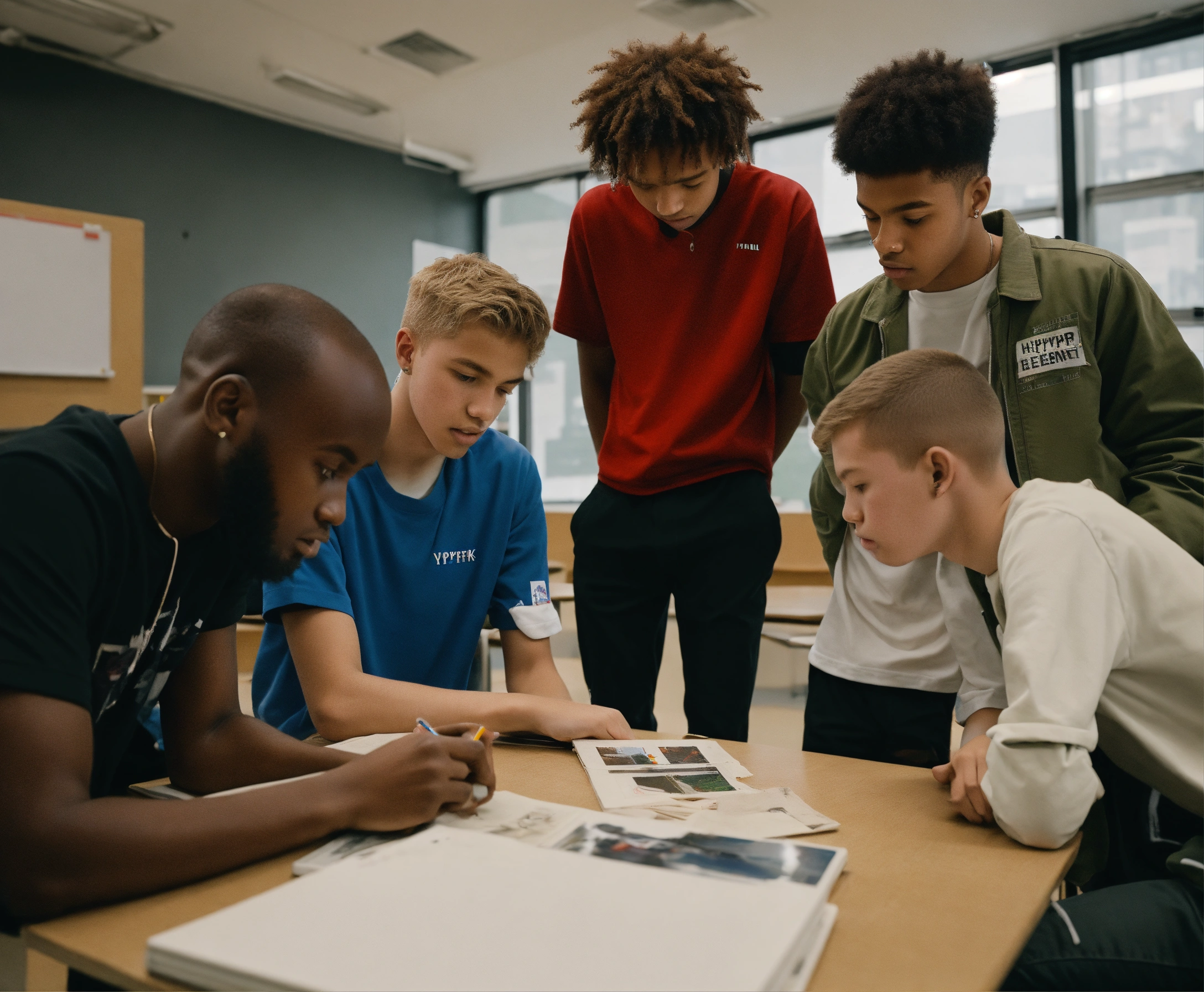 Lexica - Group of white kids 12 to 19 years old learners, in class ...