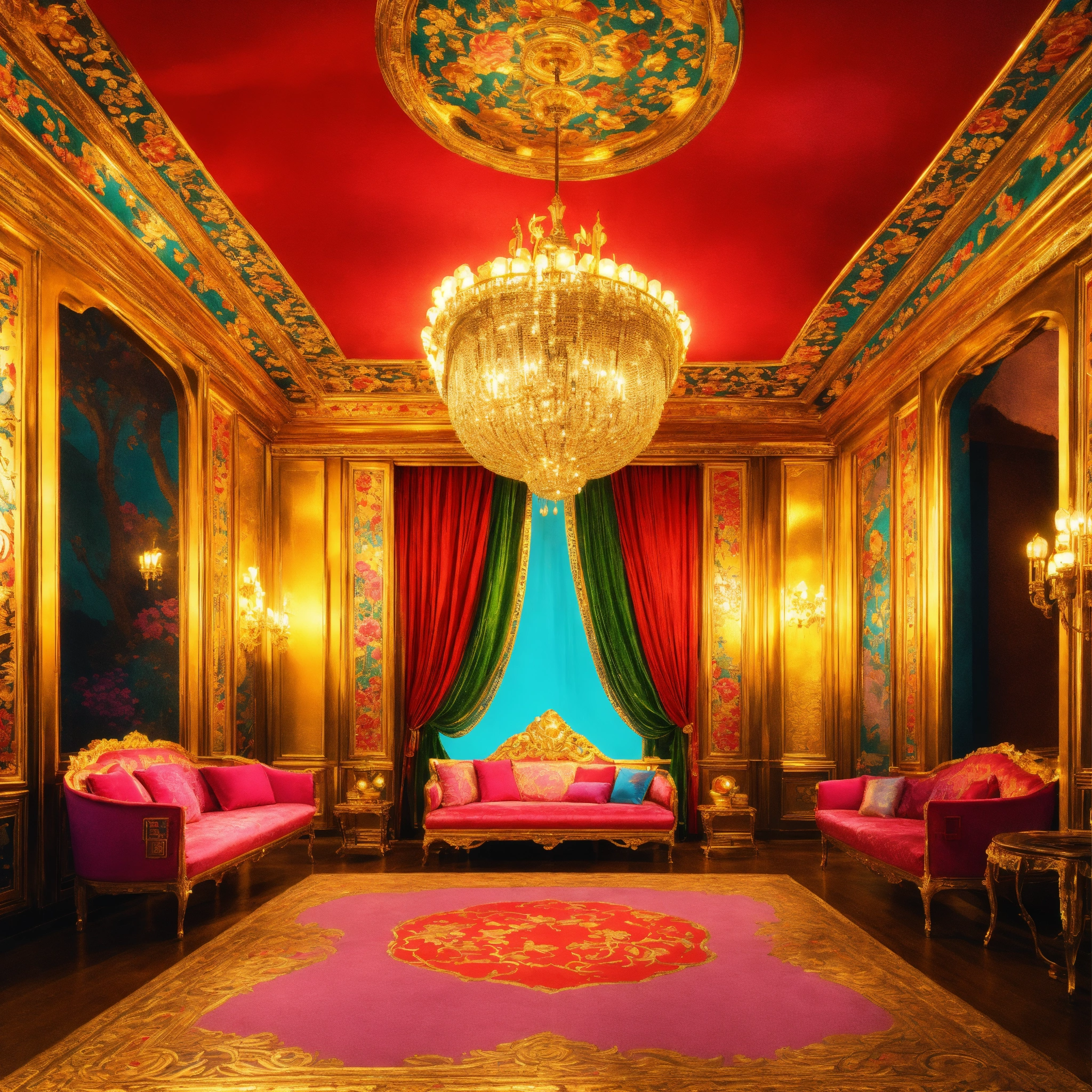 Lexica - Futuristic magnificent Chinese palace interior sitting room ...