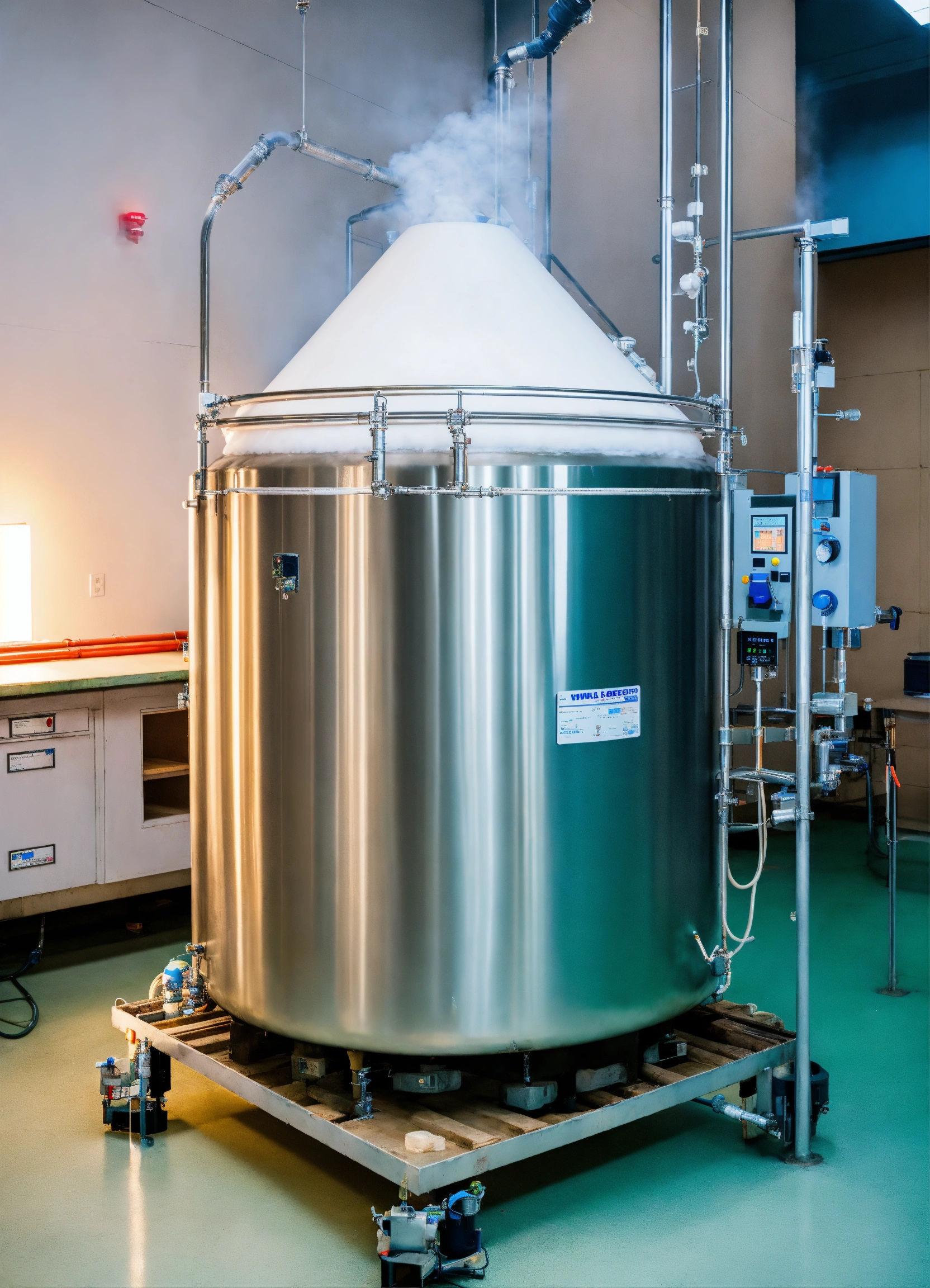 Lexica - Liquid nitrogen storage tank in biological laboratory, pulling ...