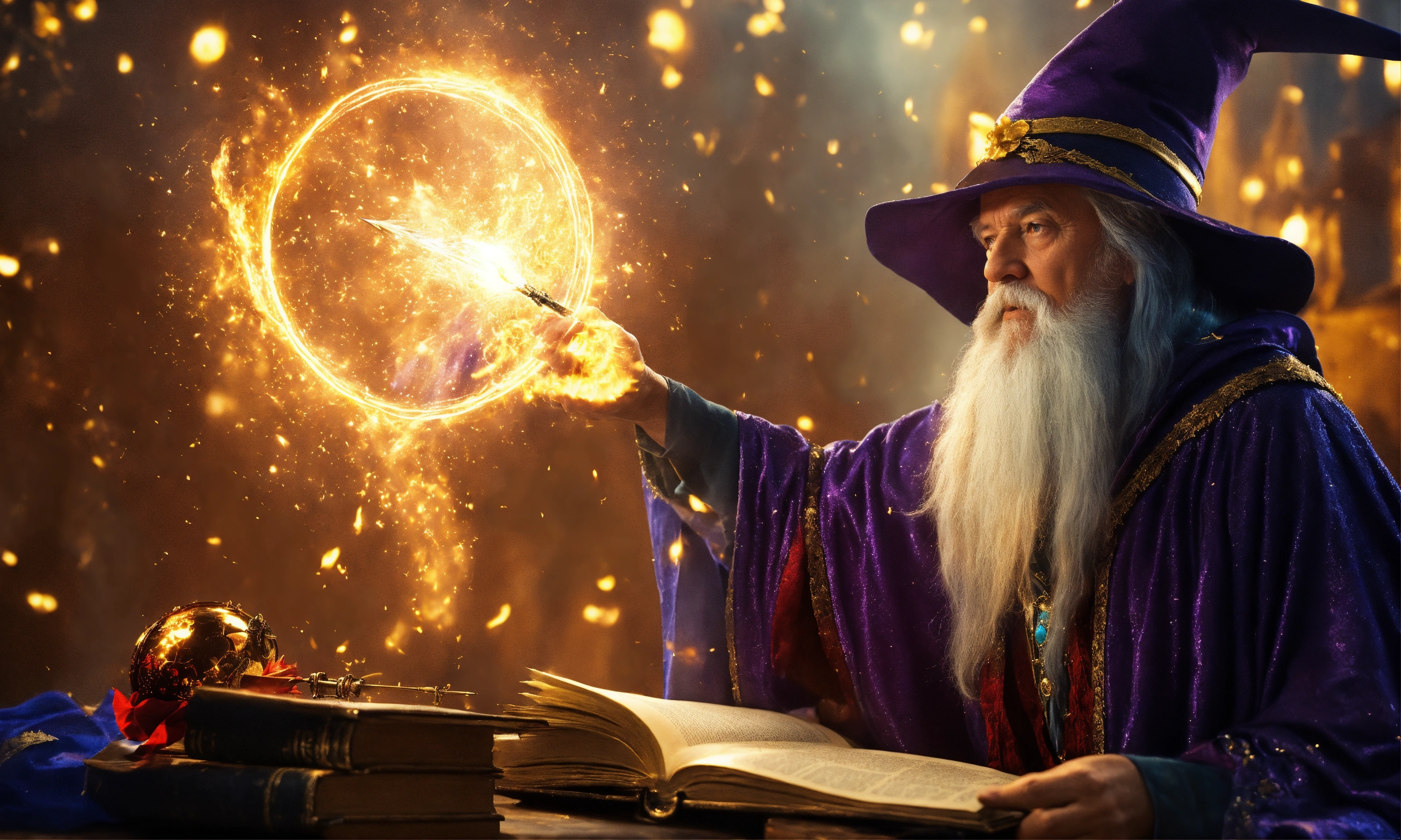 Lexica - The wizard casts a spell. Miracle of magic