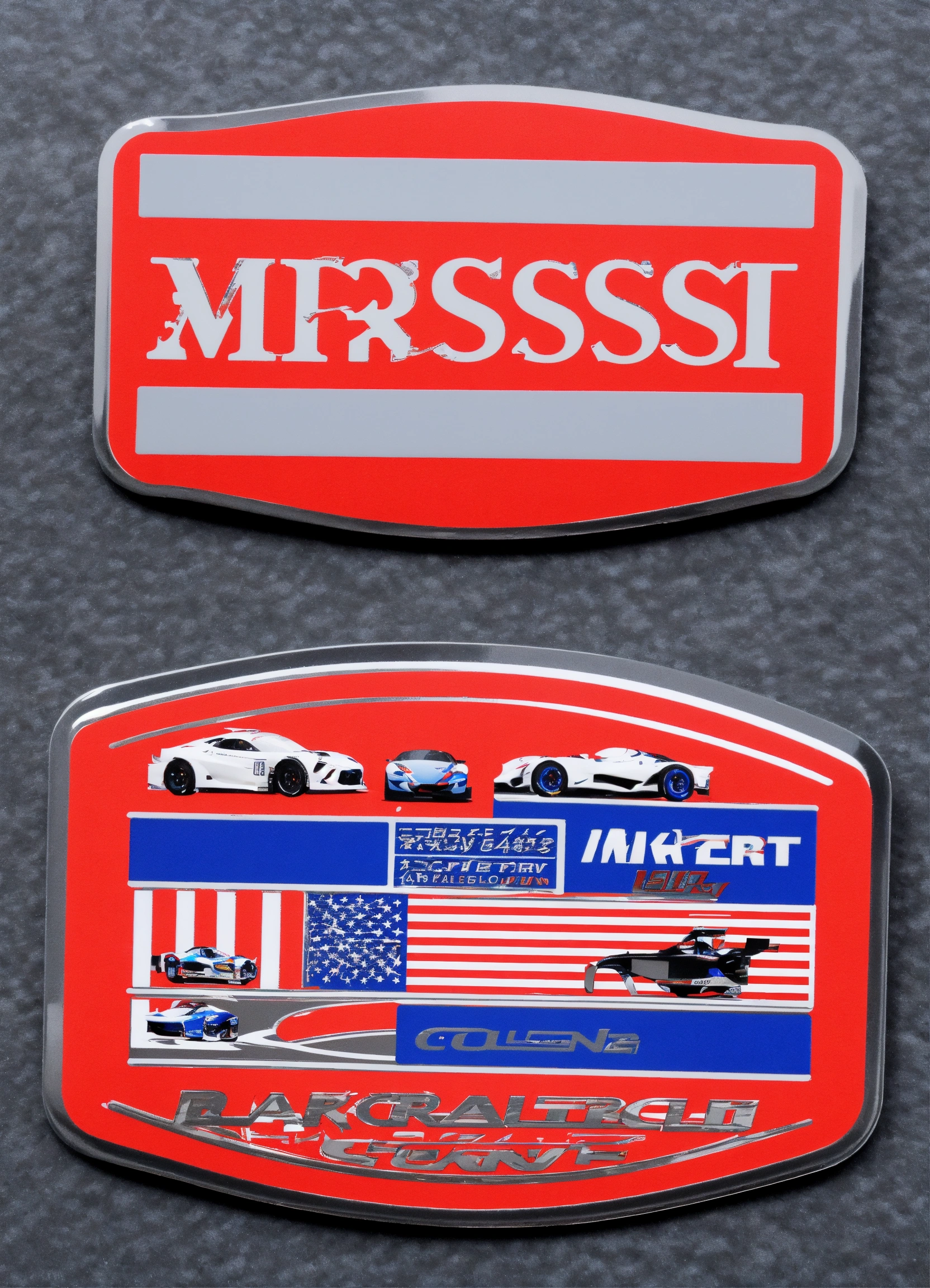 Lexica - Car badge access sticker for motorsports venue, red, white and ...